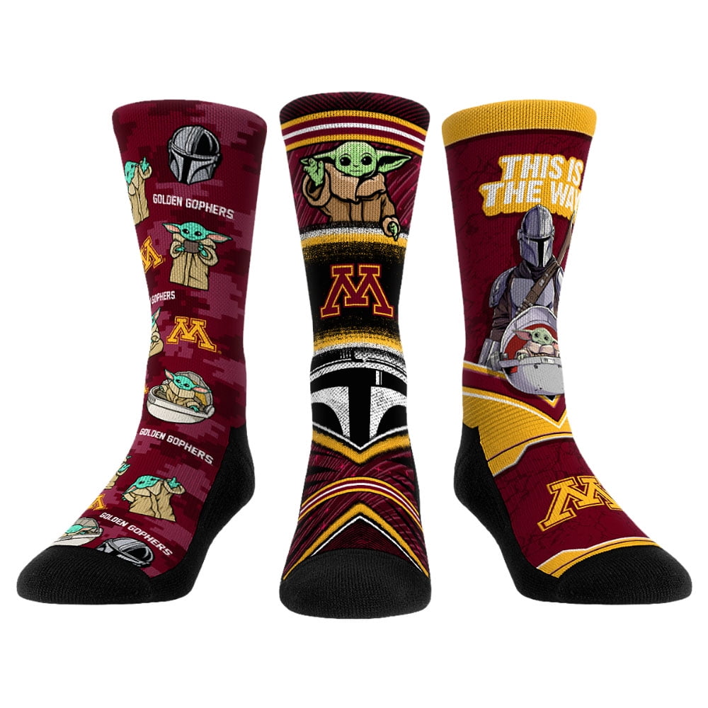 Unisex Rock Em Socks Minnesota Golden Gophers The Mandalorian 3-Pack ...