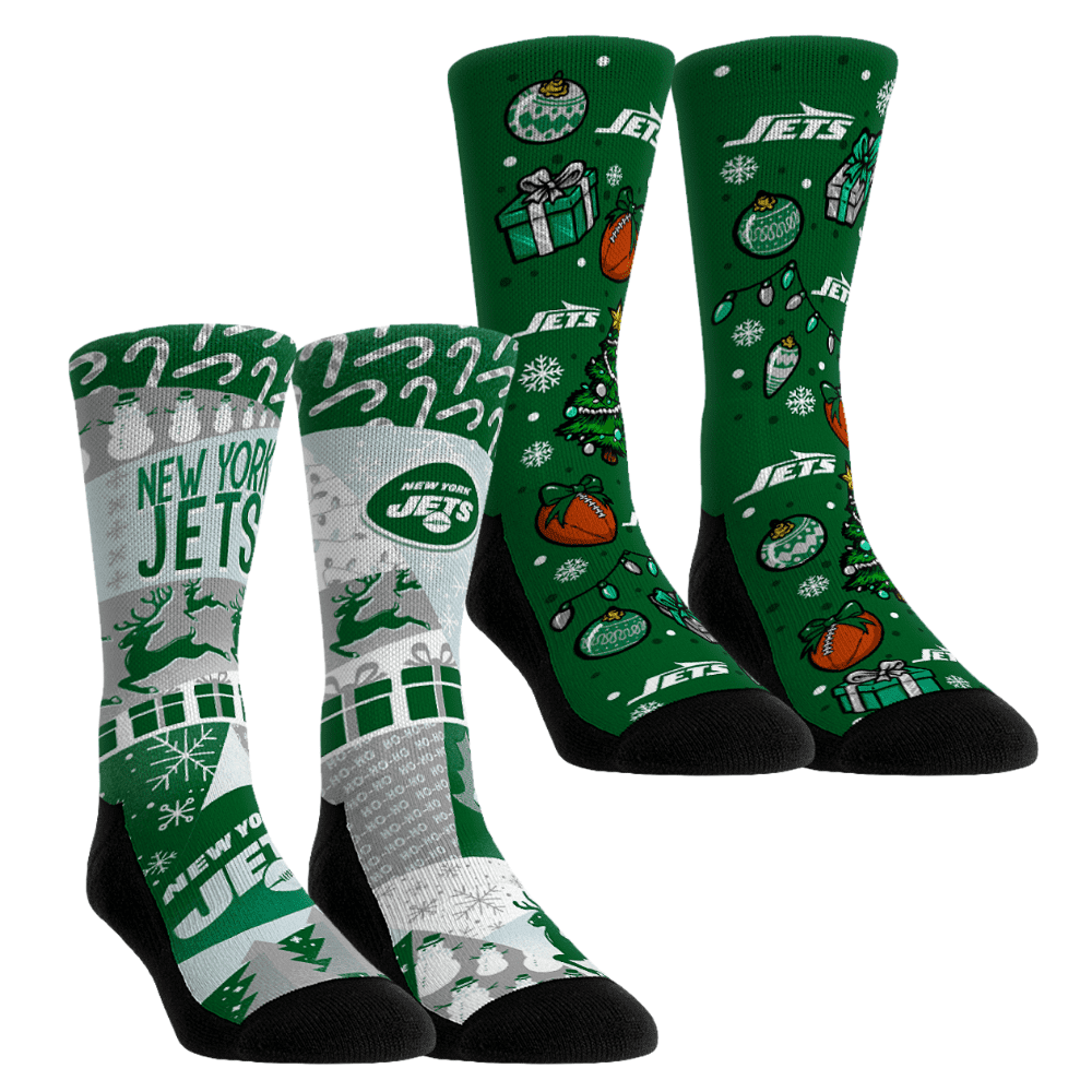 Unisex Rock Em Socks New York Jets Holiday Remix Crew Socks Two-Pack ...