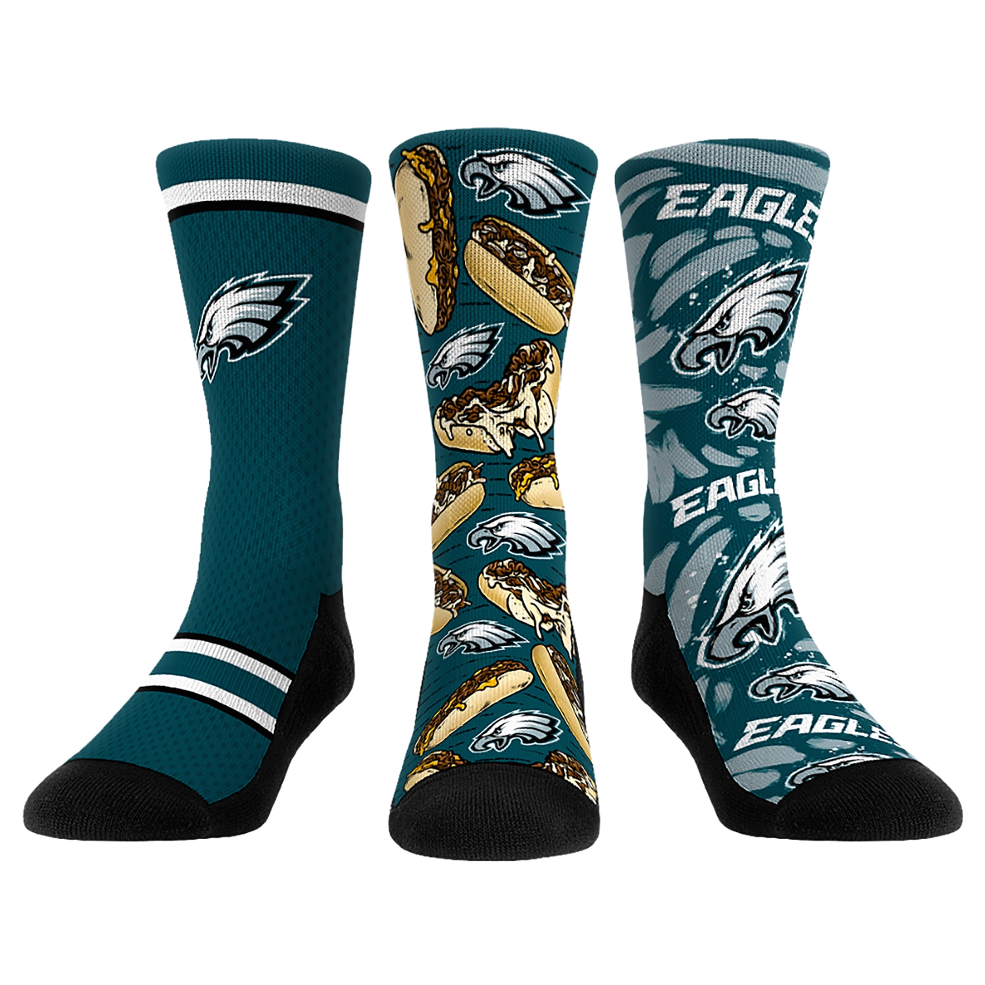 Unisex Rock Em Socks Philadelphia Eagles Fan Favorite Three-Pack Crew ...