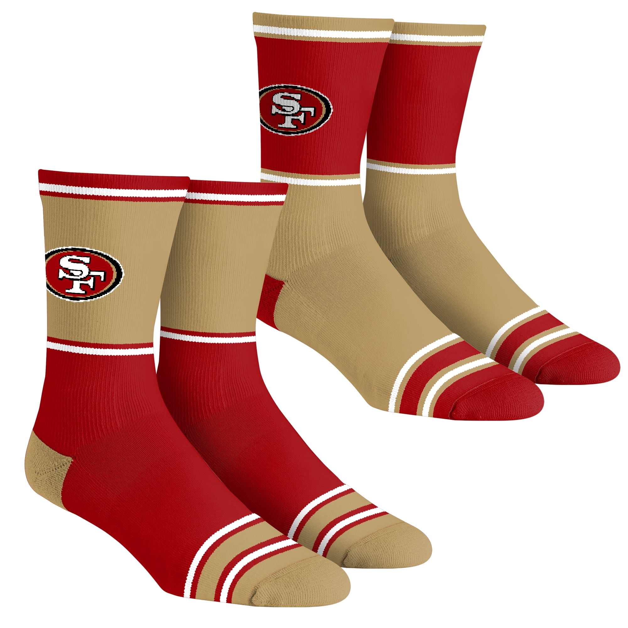 Unisex Rock Em Socks San Francisco 49ers 2-Pack Color Block Crew Socks ...