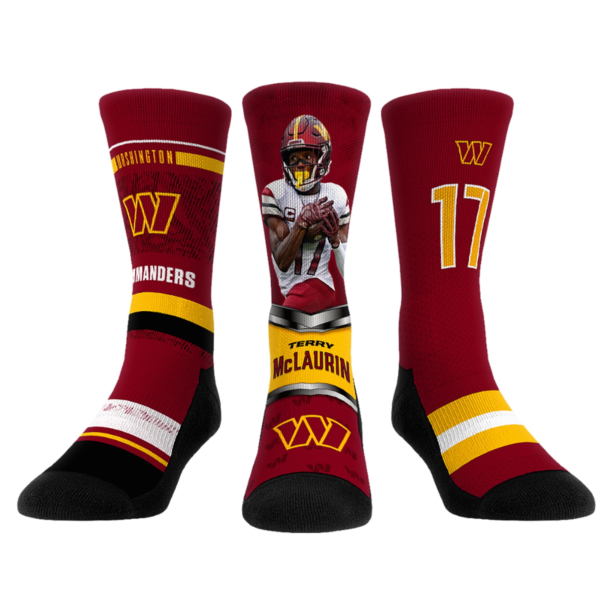 Unisex Rock Em Socks Terry McLaurin Washington Commanders 3-Pack Crew ...