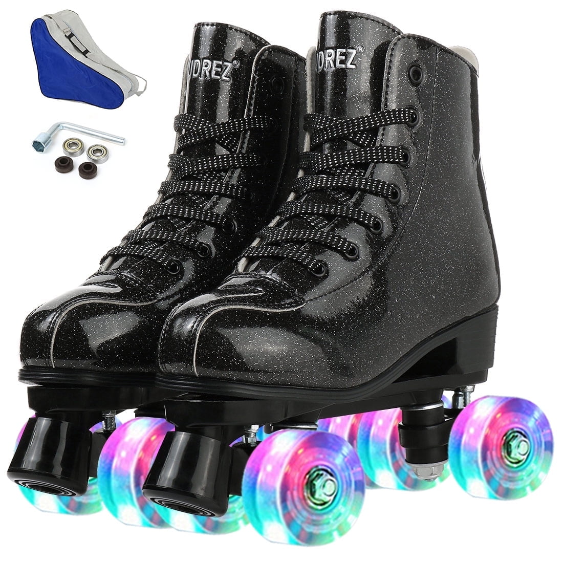 Unisex Roller Skates Double Row Four Wheels, High-Top Roller Skates ...