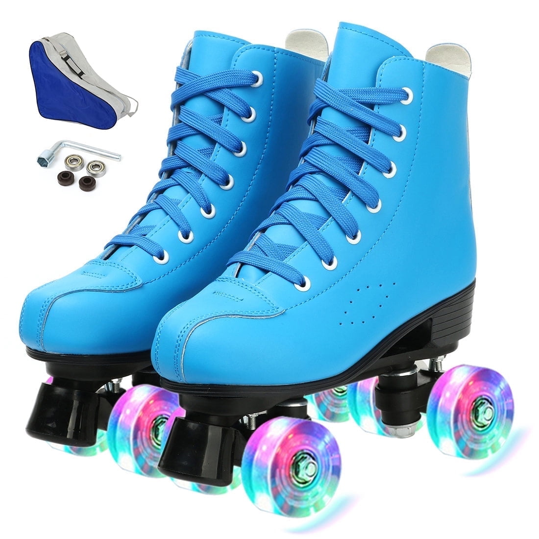 Unisex Roller Skates Double Row Four Wheels, High-Top Roller Skates ...