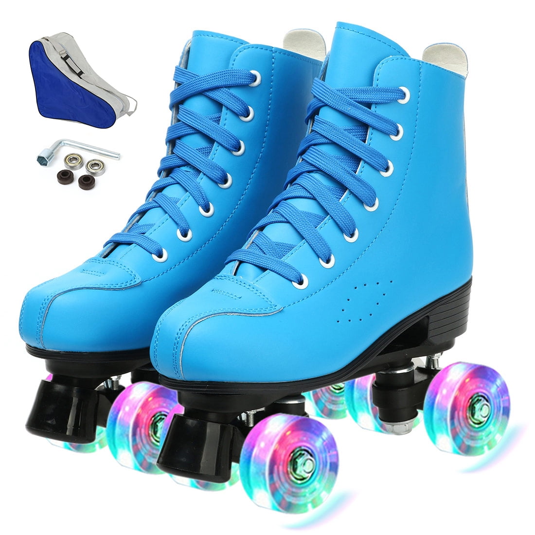 Unisex Roller Skates Double Row Four Wheels, High-Top Roller Skates ...