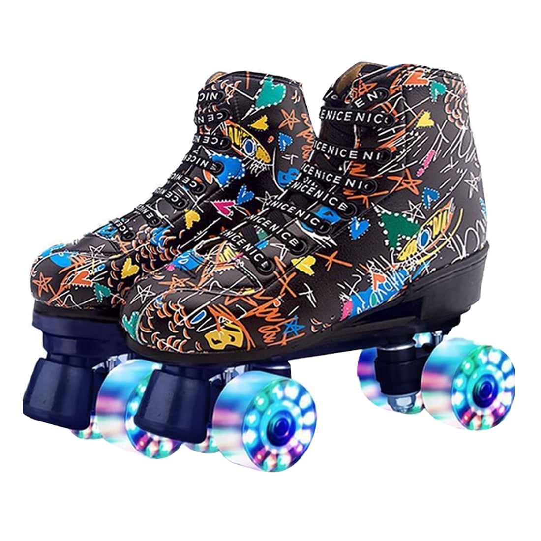Unisex Roller Skates Double Row Four Wheels, High-top Roller Skates ...