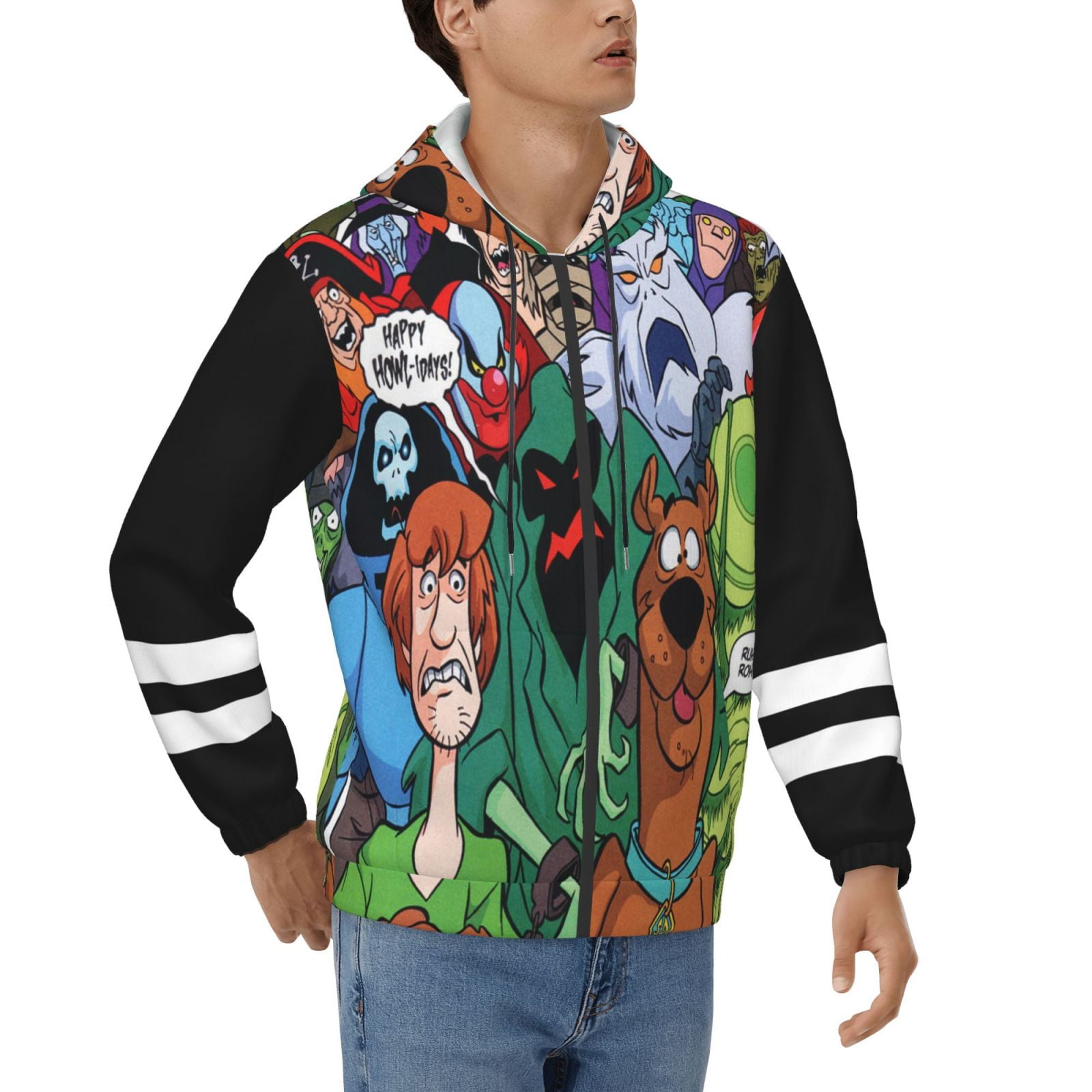 Unisex Scooby Doo Zip Up Hoodie With Pocket Graphic Pullover Hooded ...