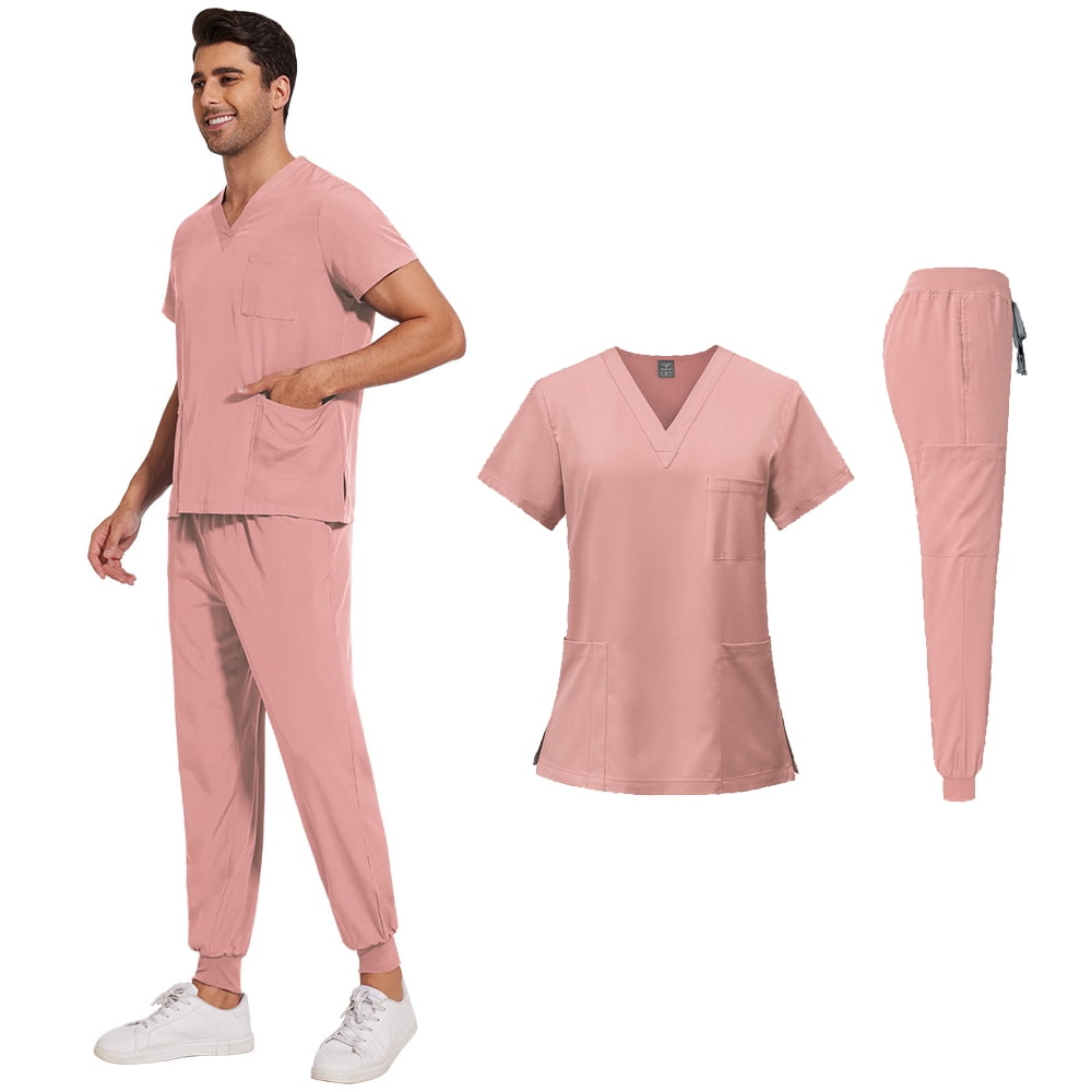 Unisex Scrubs Set Quick Dry Stretch Work Uniform for Beauty Salon ...