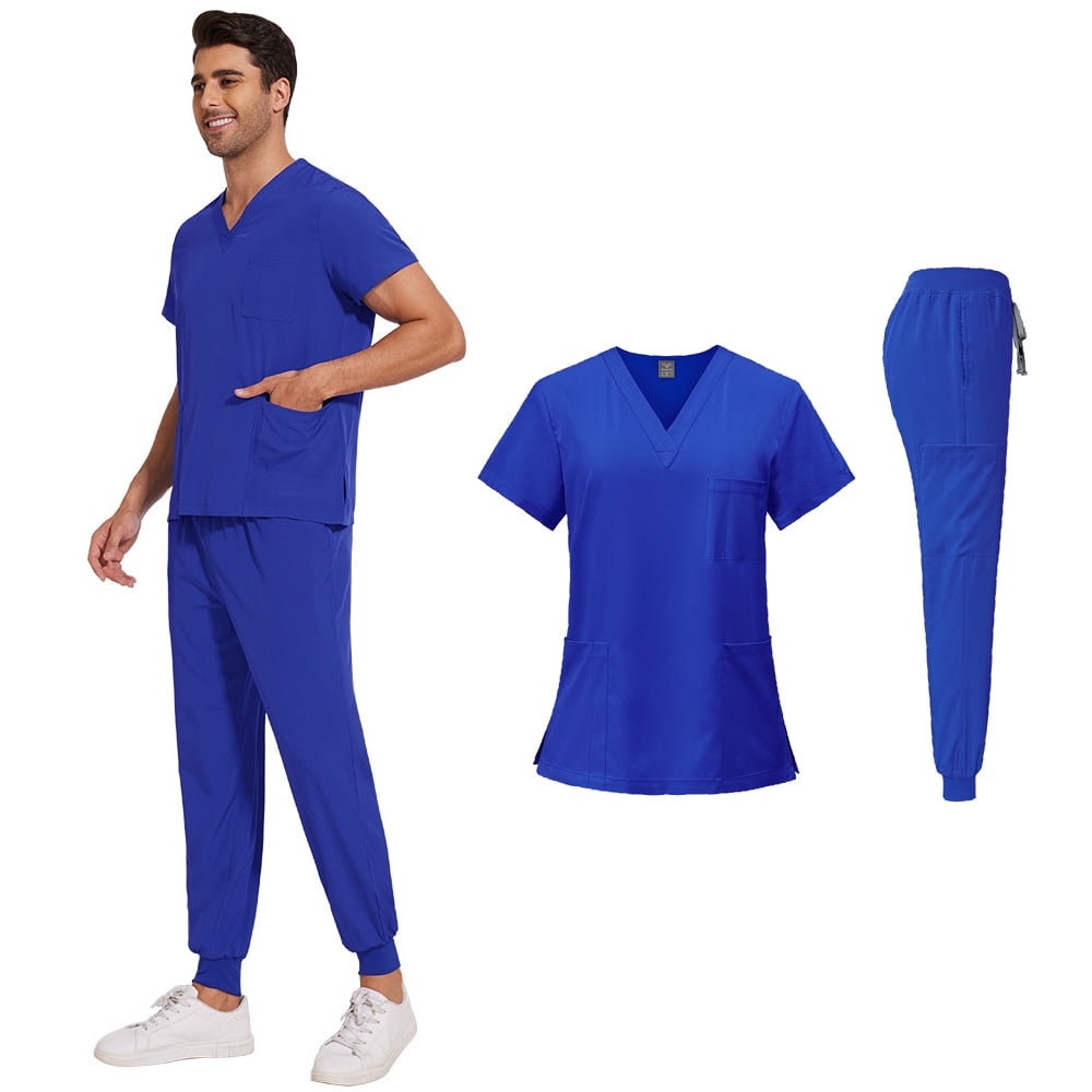 Unisex Scrubs Set Quick Dry Stretch Work Uniform for Beauty Salon ...