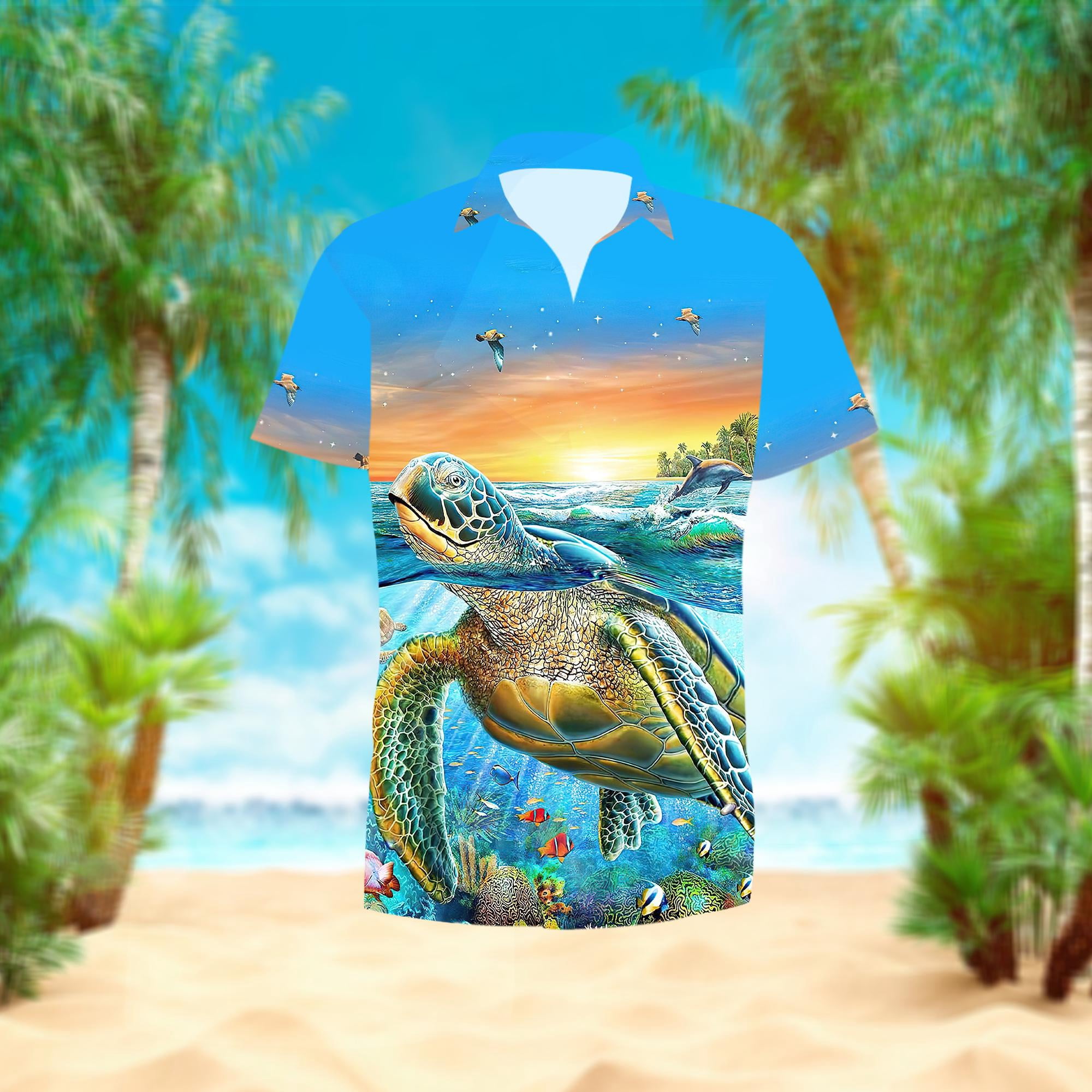 Unisex Sea Turtle Hawaiian Shirt, Turtle Hawaiian Shirt, Turtle ...