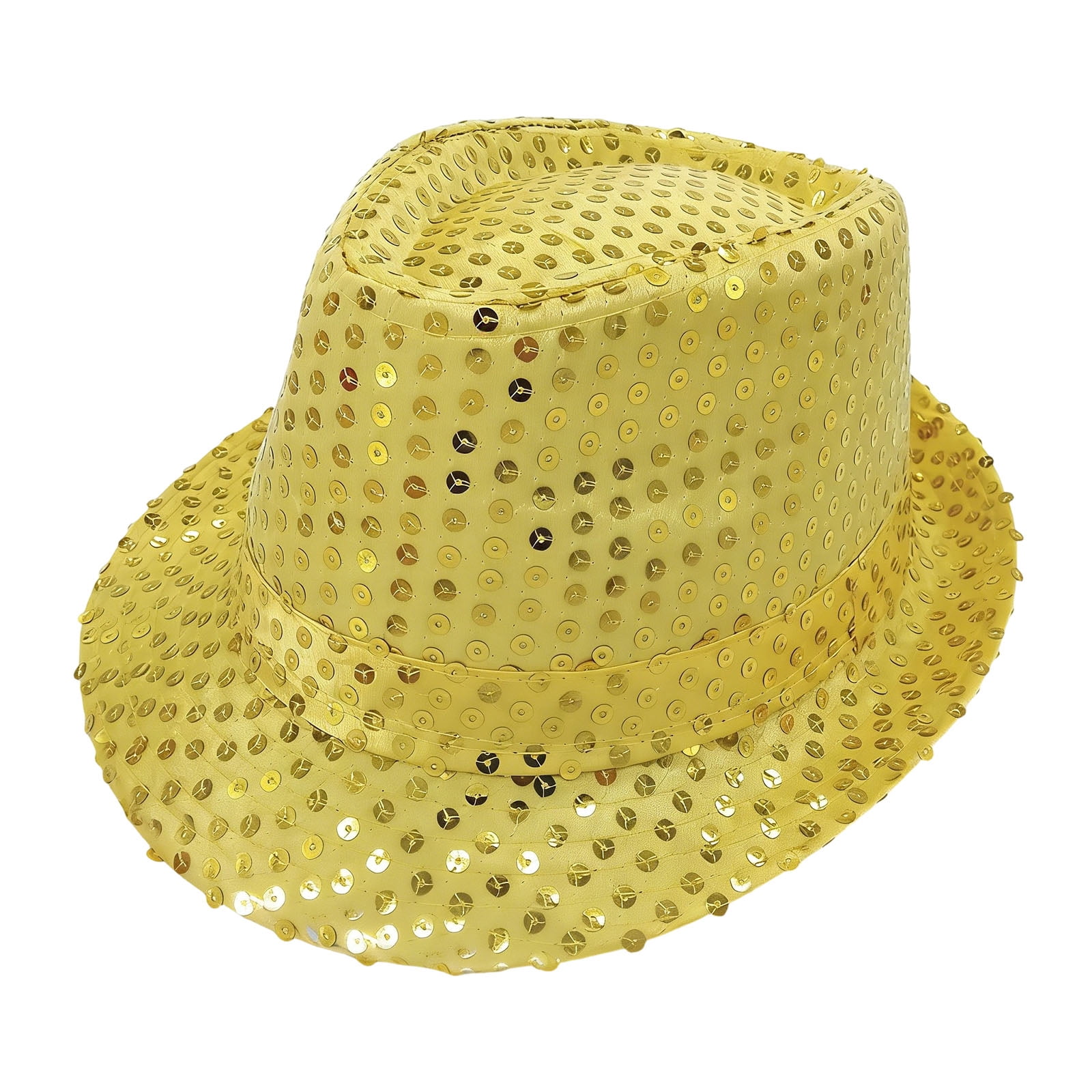 Unisex Sequin Fedora Hat Glitter Dance Performance Prop, Sparkling Jazz ...