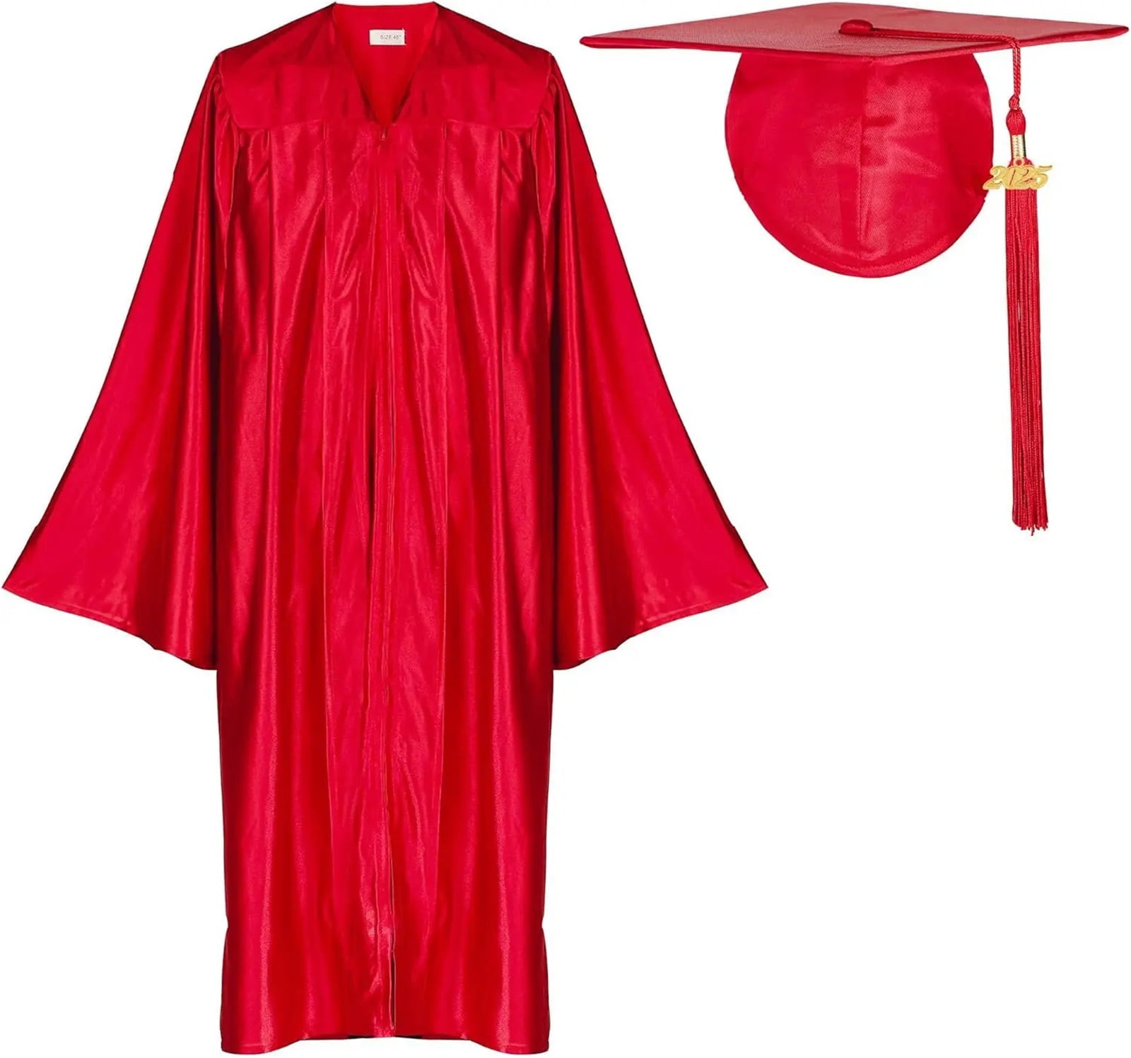 Unisex Shiny Graduation Gown Cap with Tassel Charm for High School and ...