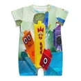 Unisex Short Sleeve Number Cartoon Show Block Bodysuits Multi-size ...