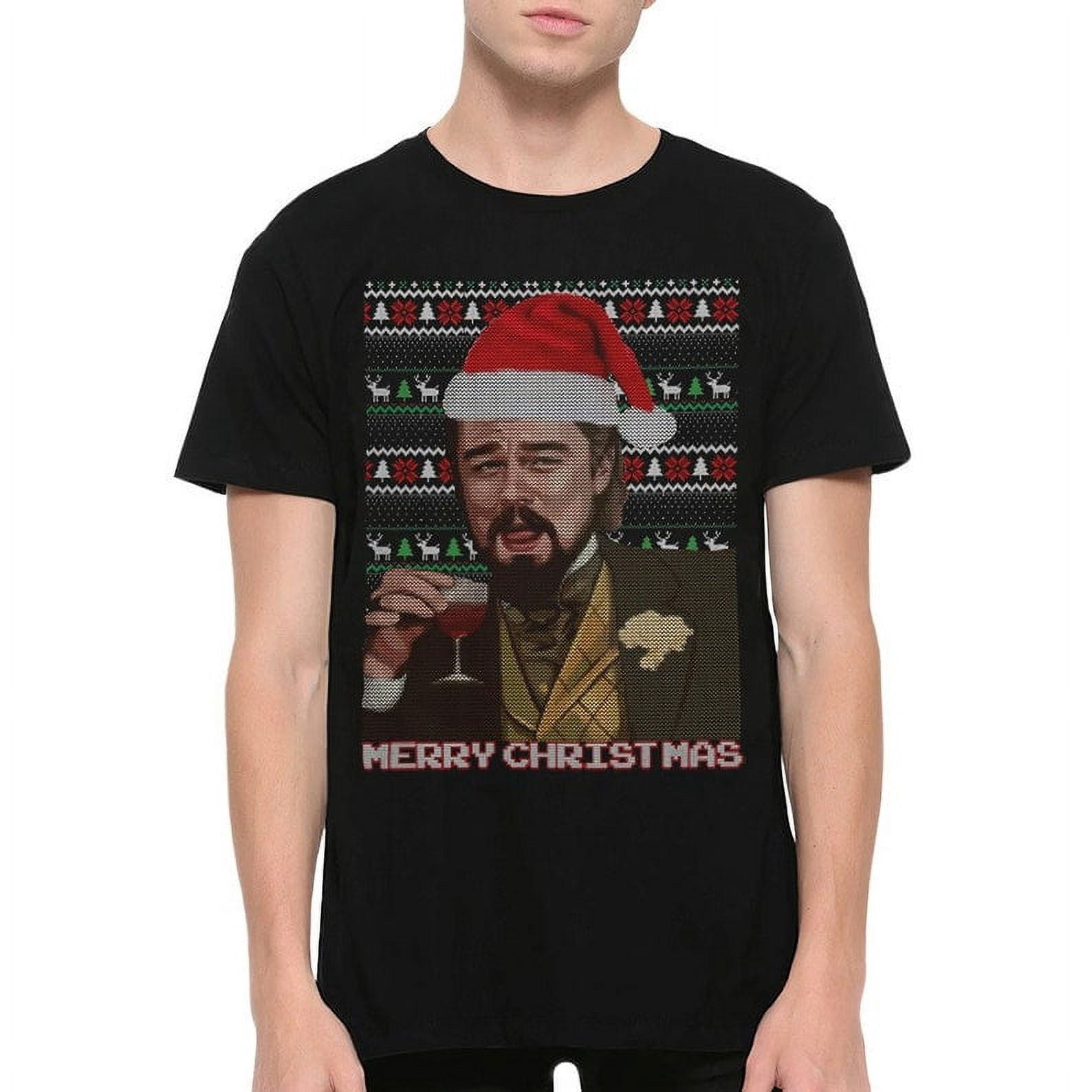 Unisex Short Sleeves Tee Leonardo Dicaprio Meme Merry Christmas T-Shirt ...