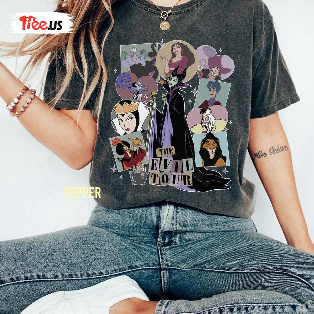 Unisex Short Sleeves Tee Villains The Evil Tour Characters Shirt ...
