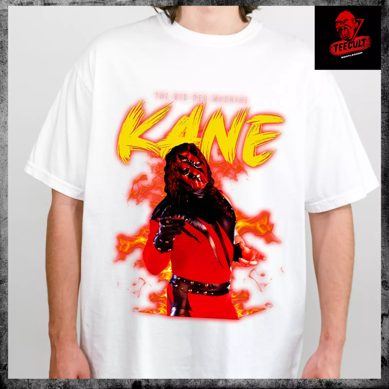 Wwe Wrestling Kane "The Big Red Machine" Quality Heavy Cotton T-Shirt ...