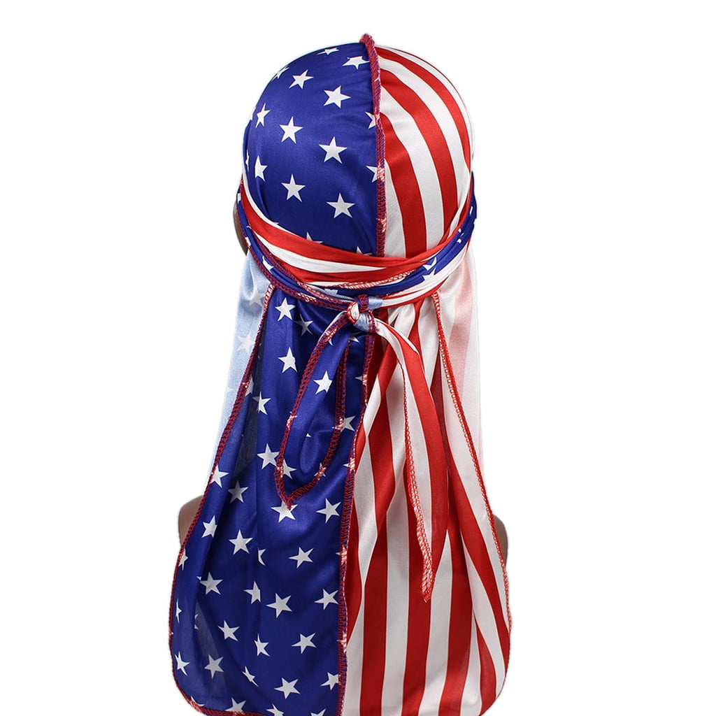 HPDDIN Unisex Silky Satin Durag, Flag and Dollar Print, Lightweight Breathable Skull Cap ...