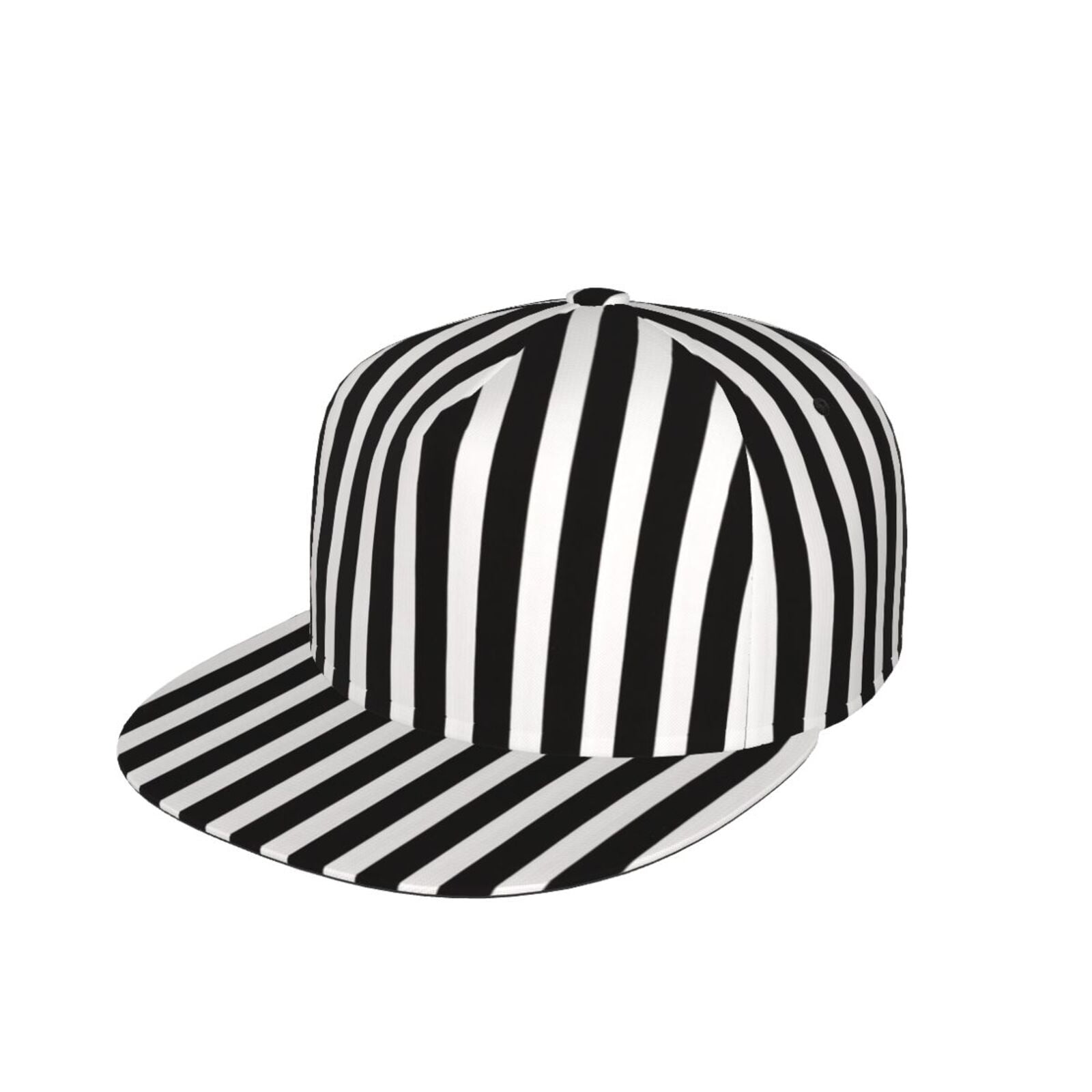 Unisex Snapback Hats Black And White Stripes Adjustable Flat Bill ...