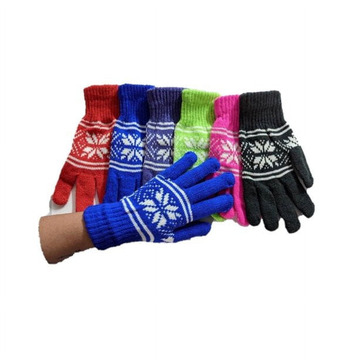 Unisex Snowflake Winter Stretch Magic Gloves in Assorted Colors One ...