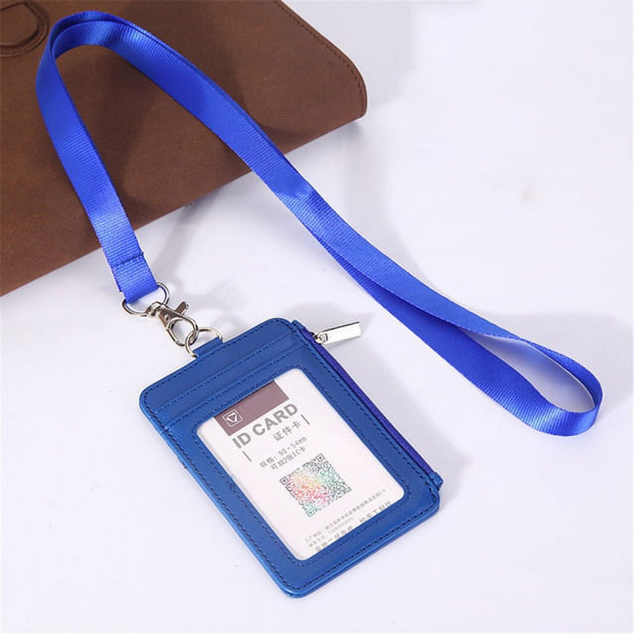 Unisex Solid Color Card Holder Neck Strap with Lanyard Badge Holder ...
