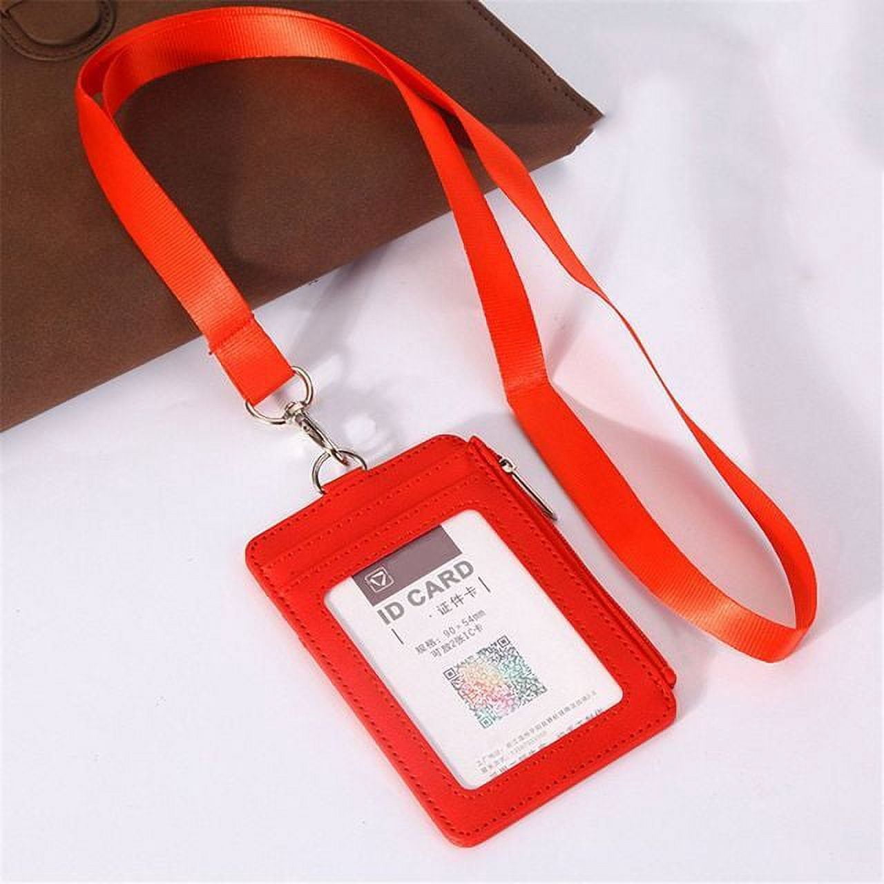 Unisex Solid Color Card Holder Neck Strap with Lanyard Badge Holder ...