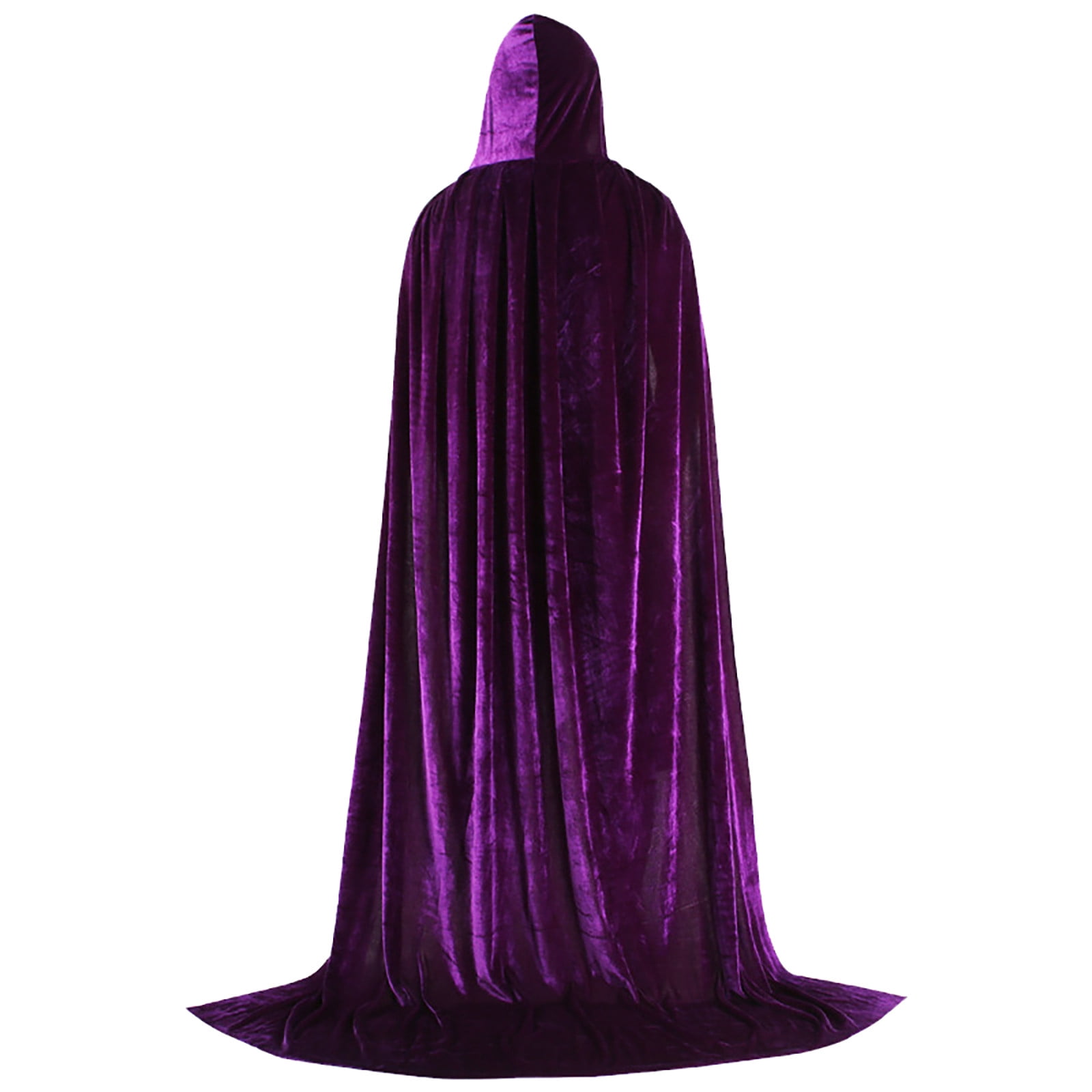 Unisex Solid Color Velvet Witch Cape Multiple Sizes Head Scarf Dress ...