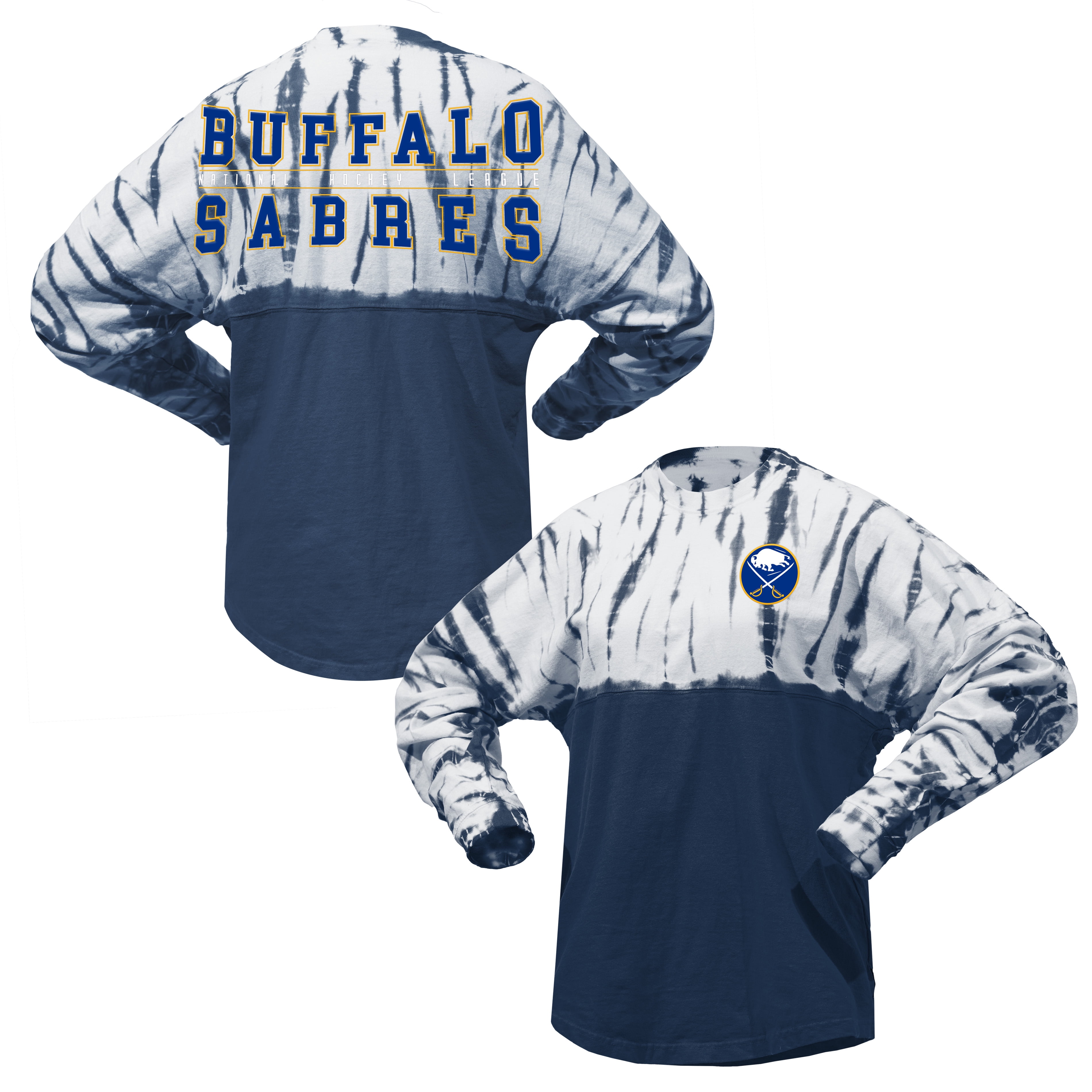 Unisex Spirit Jersey Navy Buffalo Sabres Crystal Half Dye Long Sleeve T ...