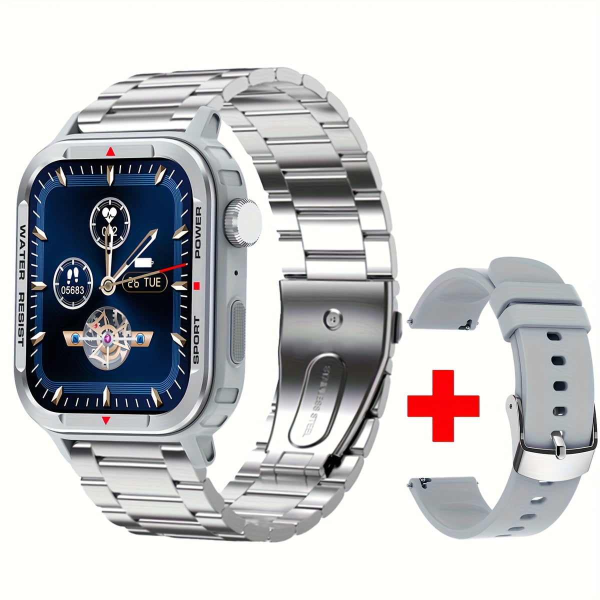 Unisex Square Dial Fashion Smartwatch - Wireless Call, Step/Calorie ...