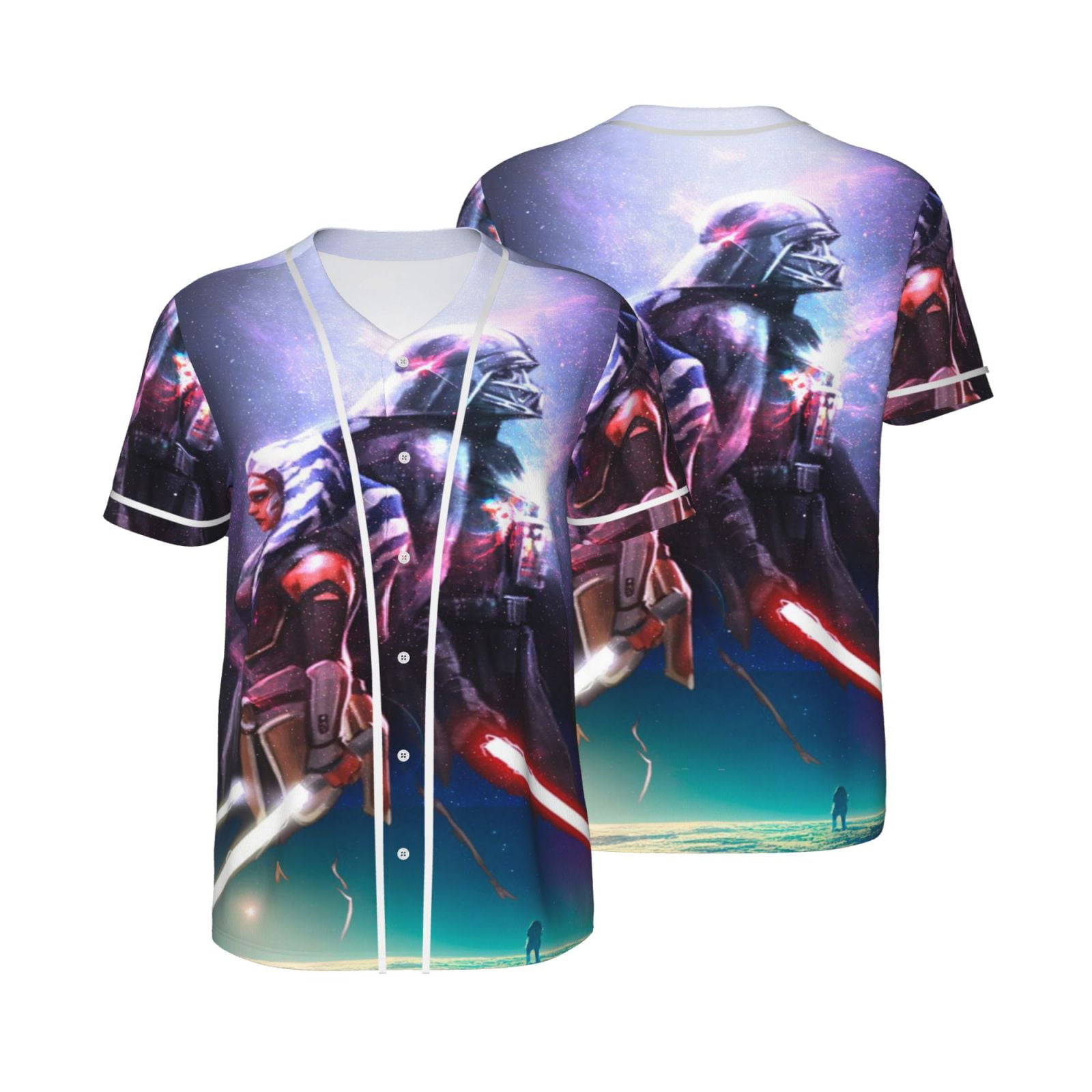 Unisex Sta-r War Lightweight Baseball Jersey Shirt Short Sleeve Button Down Shirt For Men Women ...