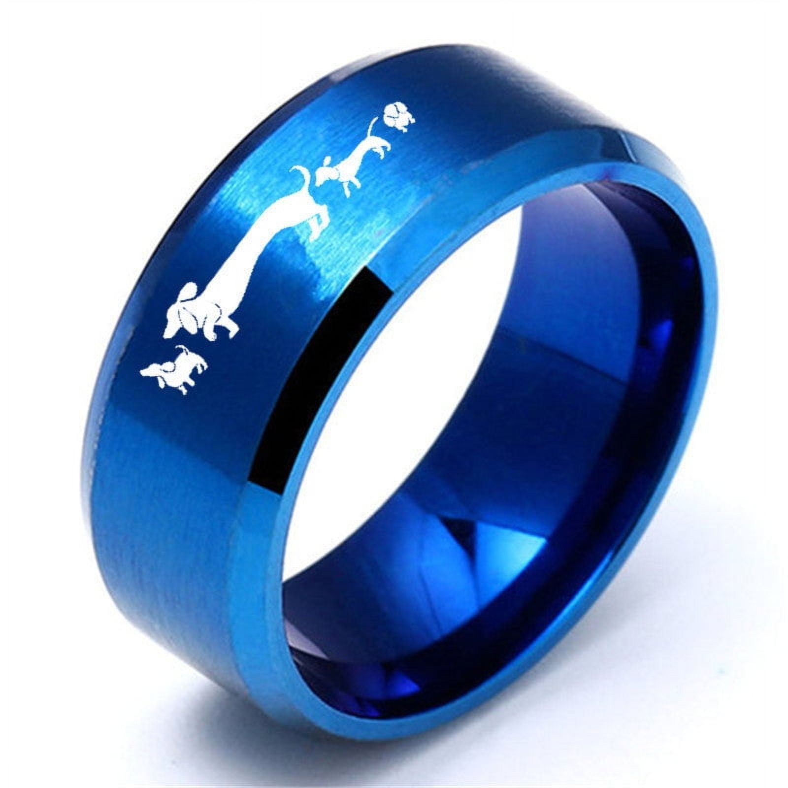 Unisex Stainless Steel Dachshund Ring, Laser Engraved, Electroplated ...
