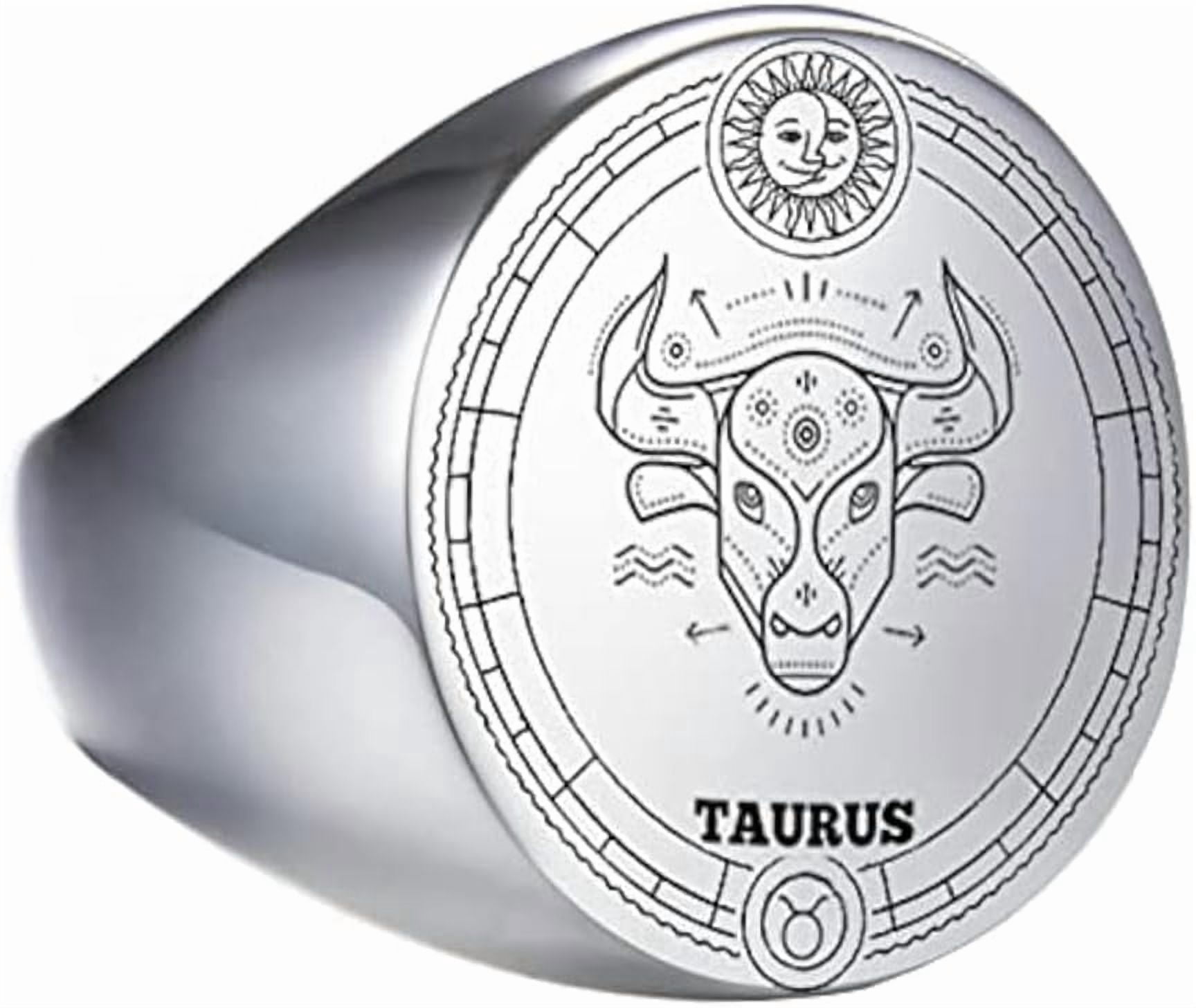 Unisex Stainless Steel Dome Solid Plain 12 Constellation Horoscope ...
