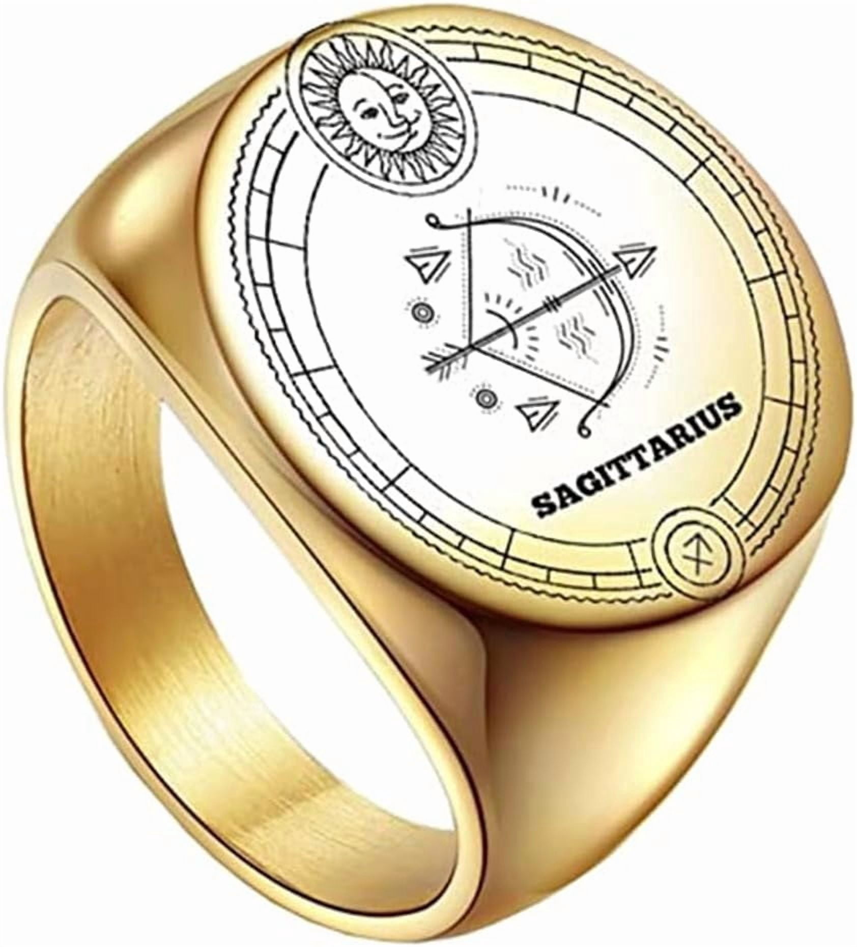 Unisex Stainless Steel Dome Solid Plain 12 Constellation Horoscope ...