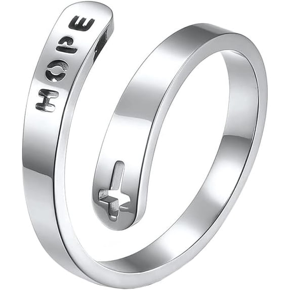 Unisex Stainless Steel Simple Christian Hollow Cross Engraved Faith ...