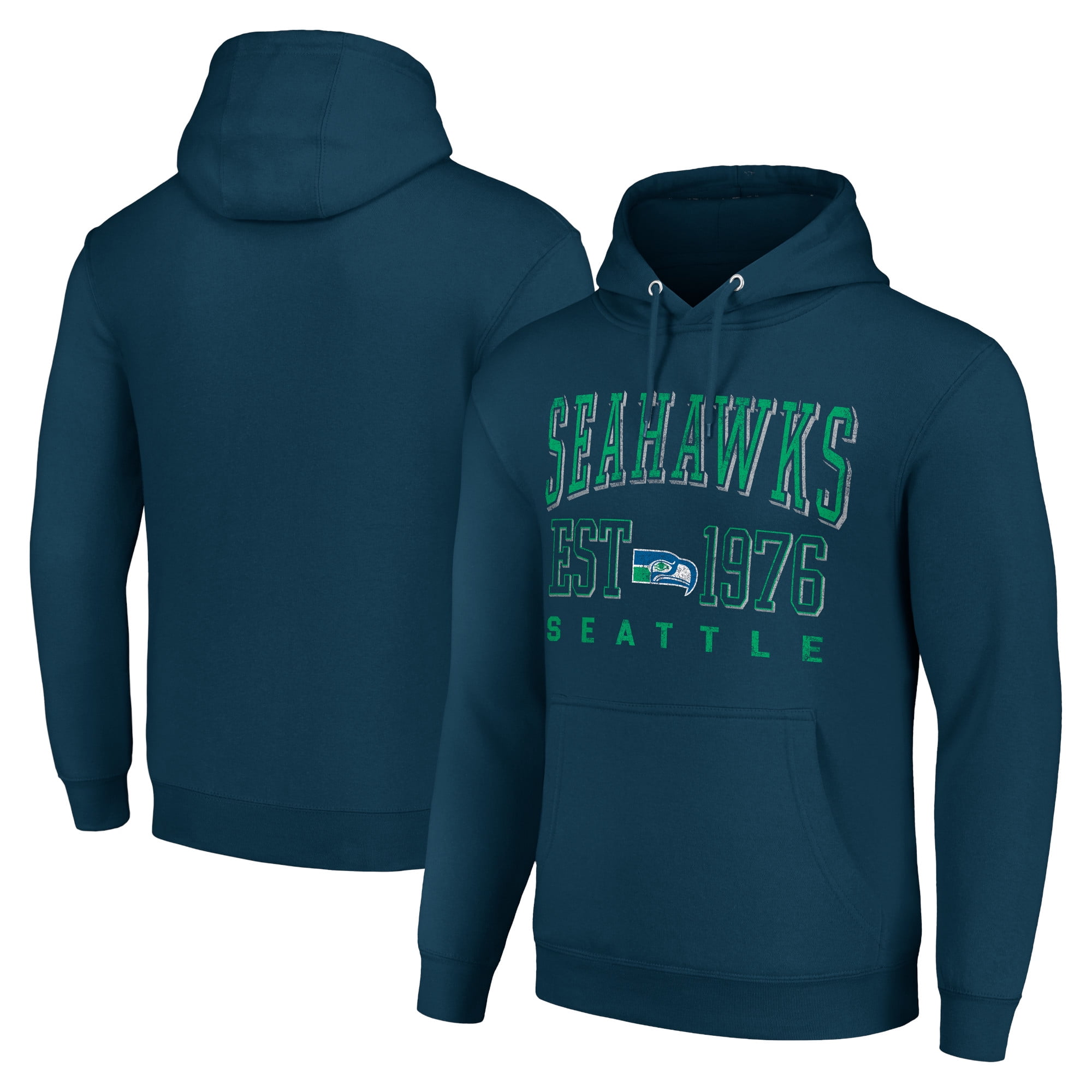 Unisex Starter College Navy Seattle Seahawks Throwback Logo Pullover ...