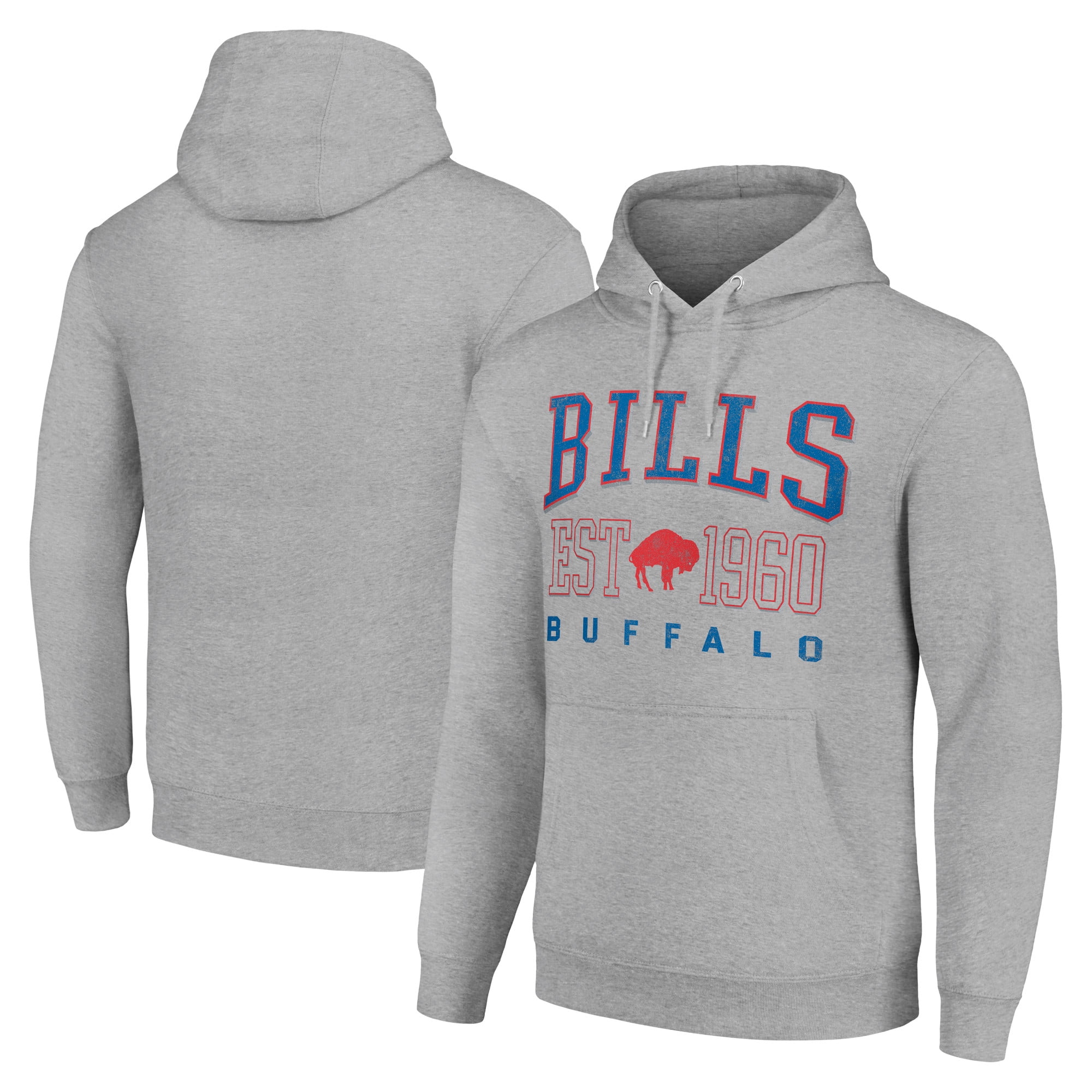 Unisex Starter Heather Gray Buffalo Bills Throwback Logo Pullover Hoodie - Walmart.com