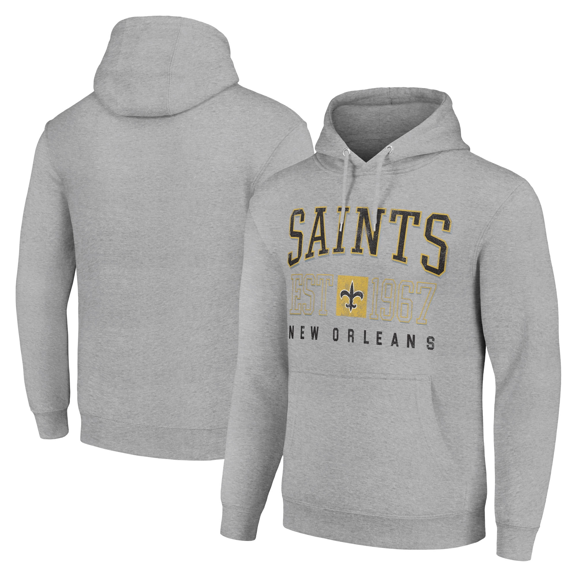 Unisex Starter Heather Gray New Orleans Saints Throwback Logo Pullover ...
