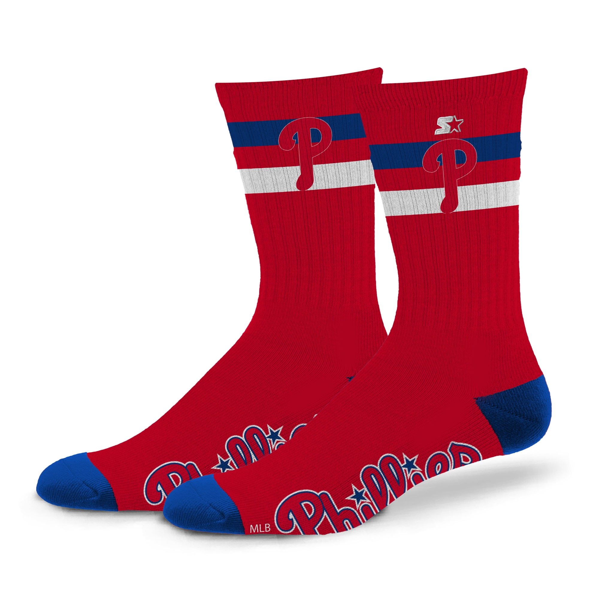 Unisex Starter Philadelphia Phillies Team Color Two-Stripe Crew Socks ...