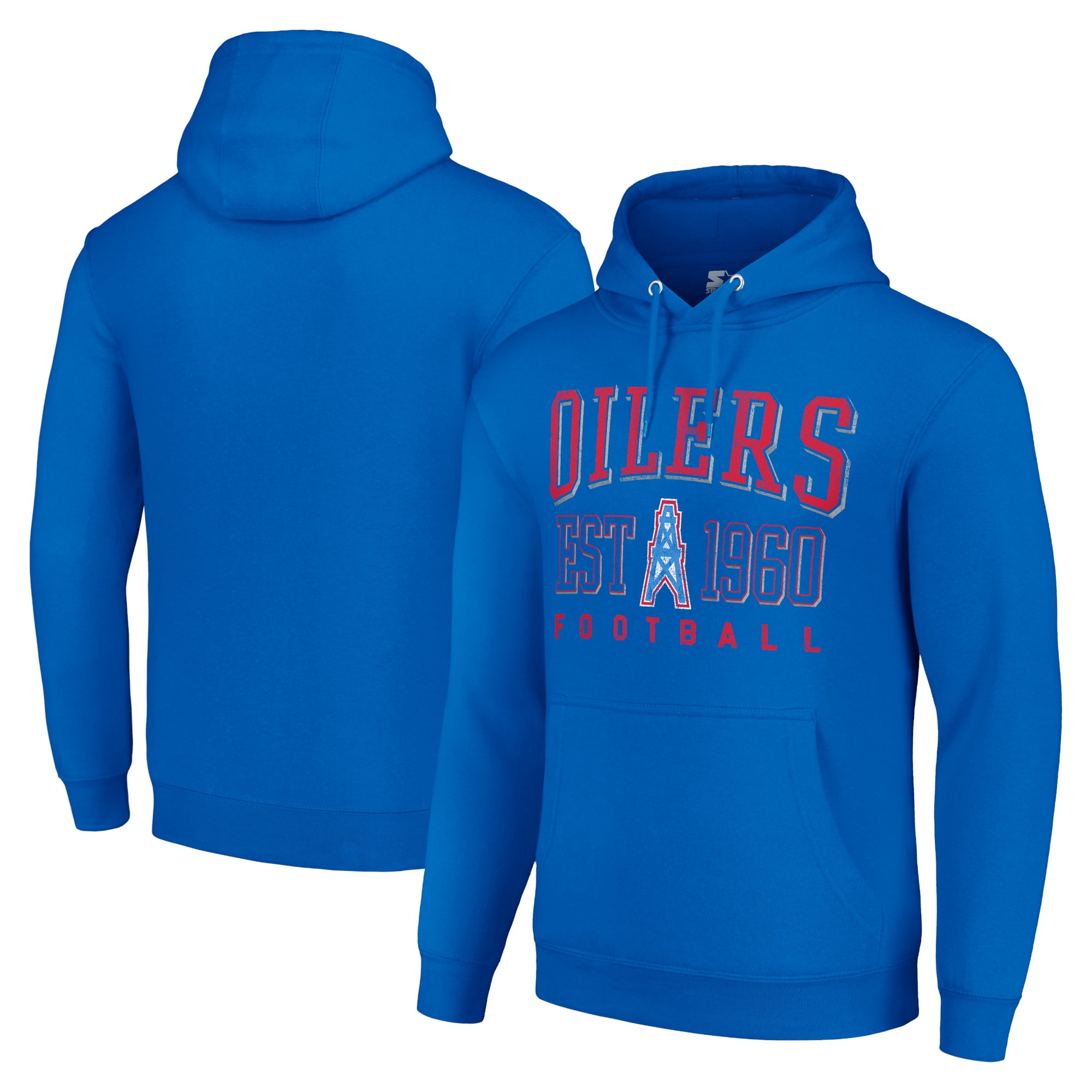 Unisex Starter Royal Houston Oilers Throwback Logo Pullover Hoodie ...