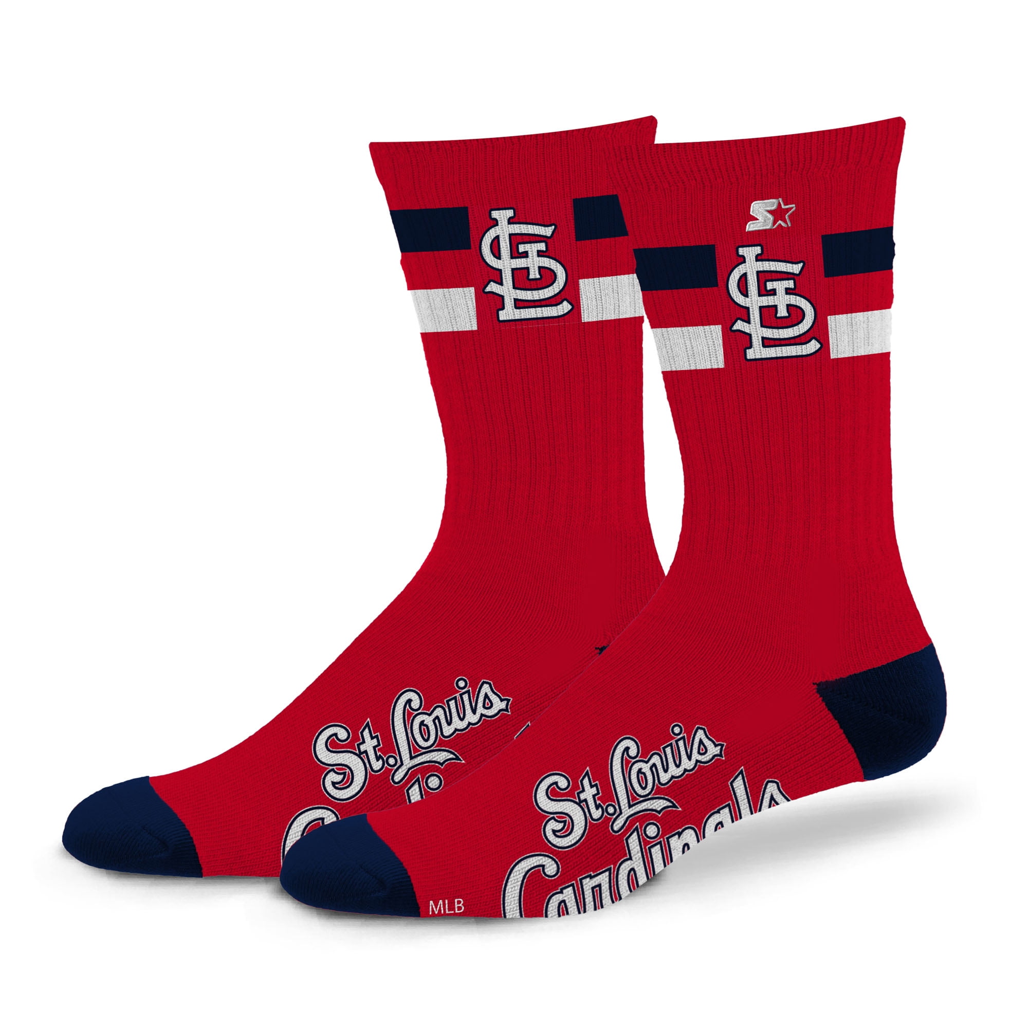Unisex Starter St. Louis Cardinals Team Color Two-Stripe Crew Socks ...