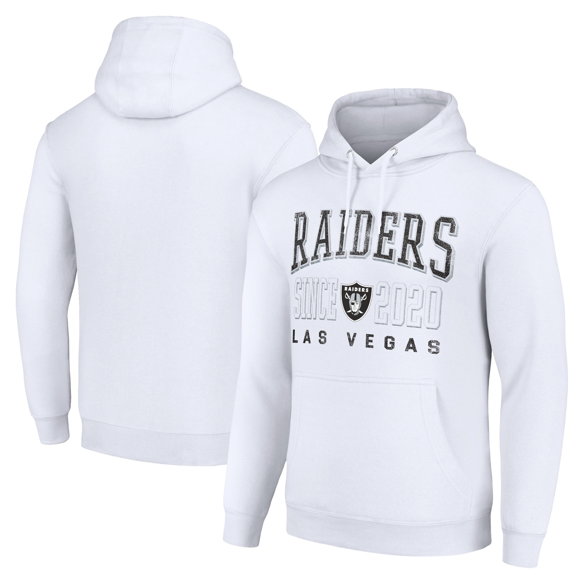 Unisex Starter White Las Vegas Raiders Throwback Logo Pullover Hoodie ...