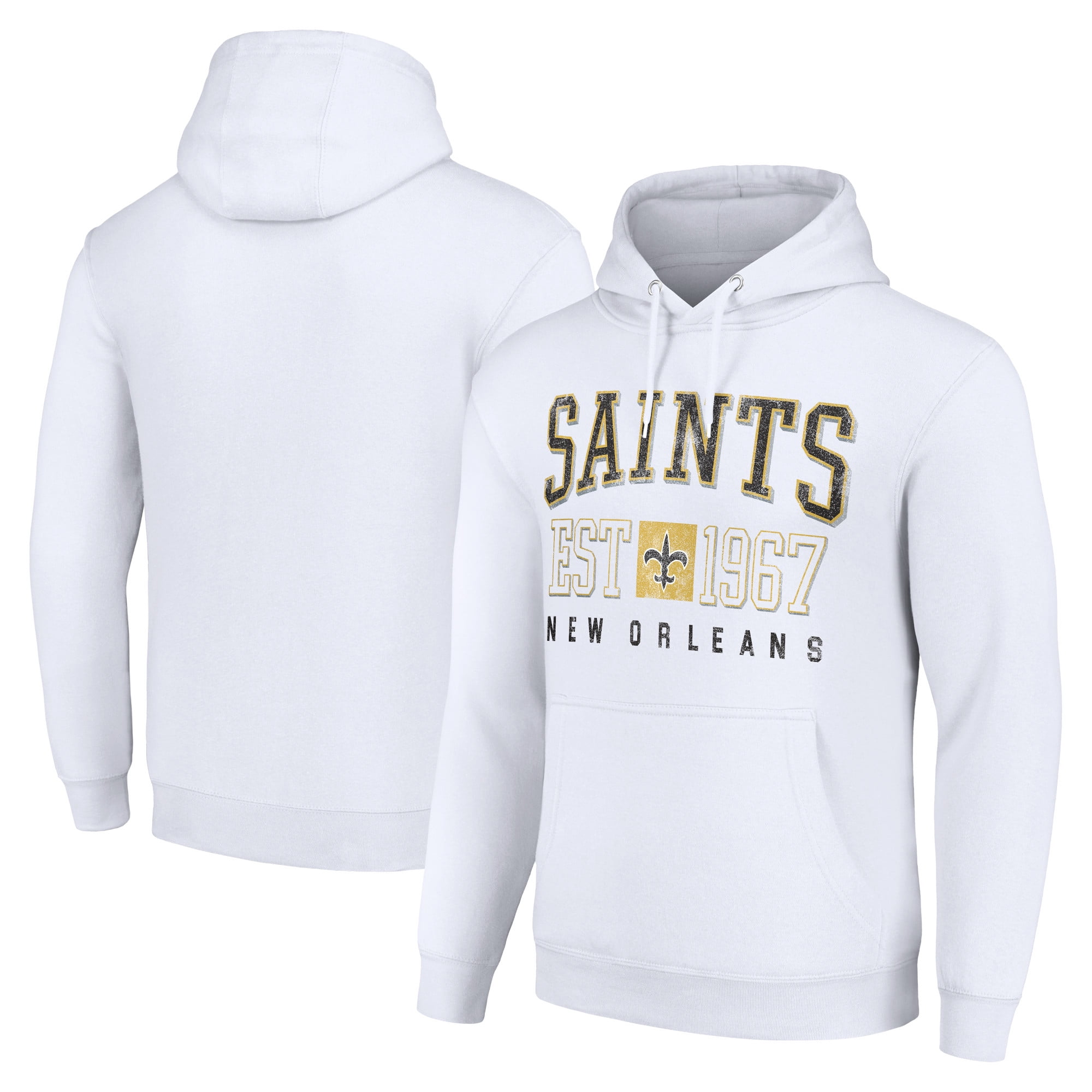 Unisex Starter White New Orleans Saints Throwback Logo Pullover Hoodie ...