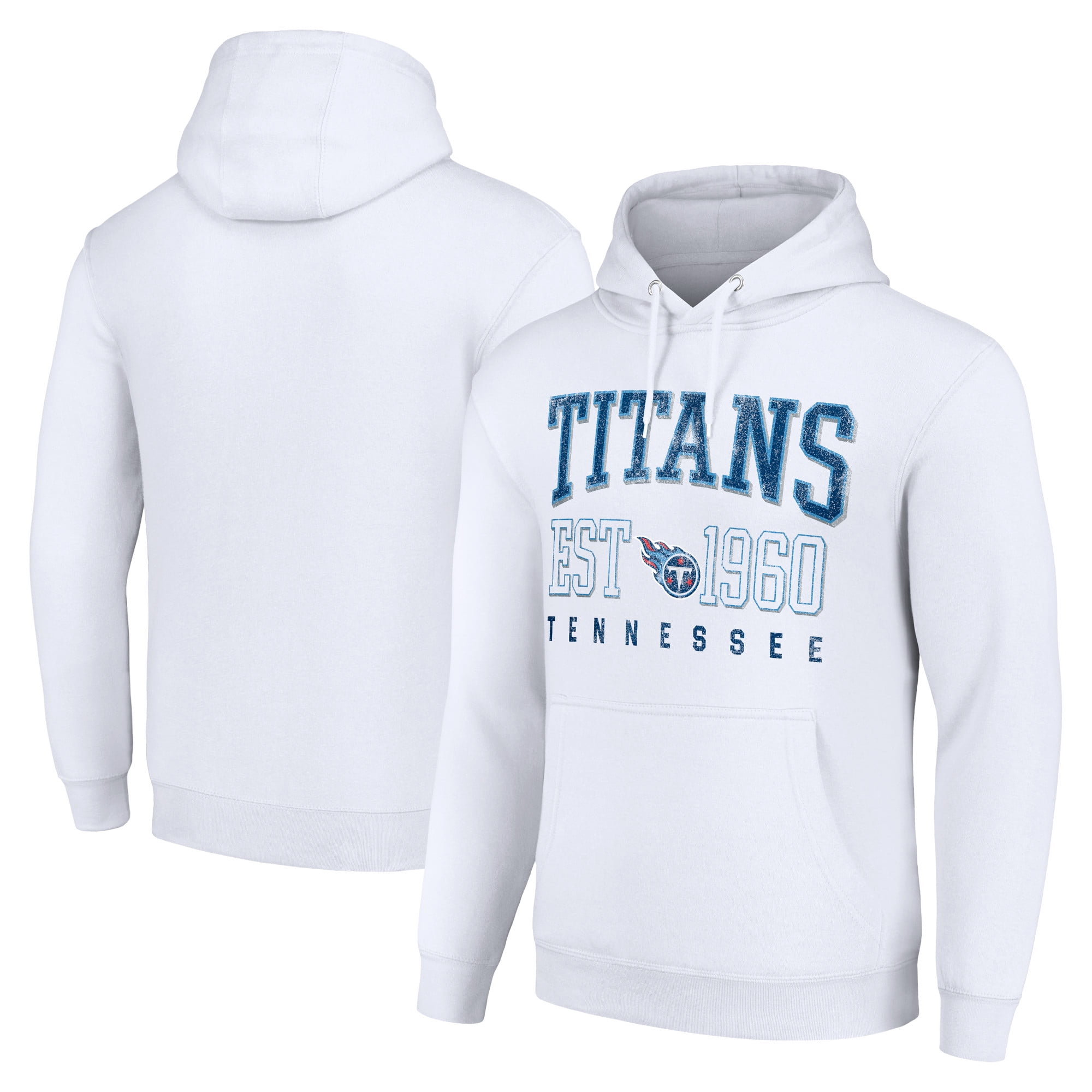 Unisex Starter White Tennessee Titans Throwback Logo Pullover Hoodie ...