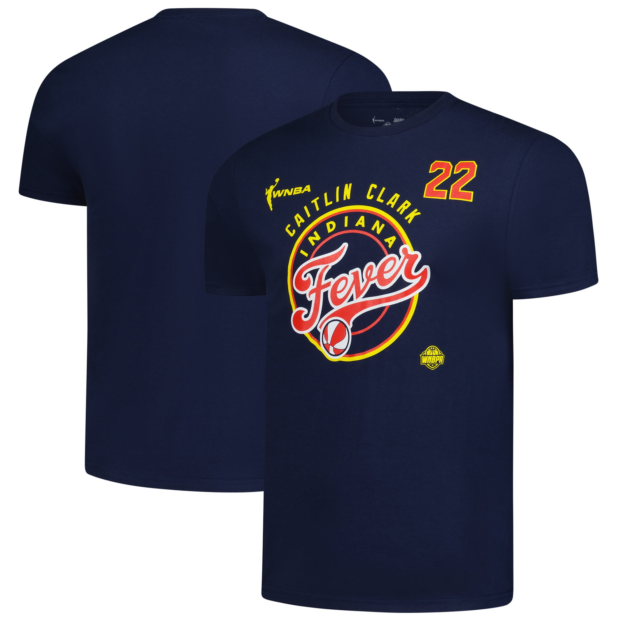 Unisex Stitches Caitlin Clark Navy Indiana Fever Dynasty Apparel Player Name & Number Logo T ...