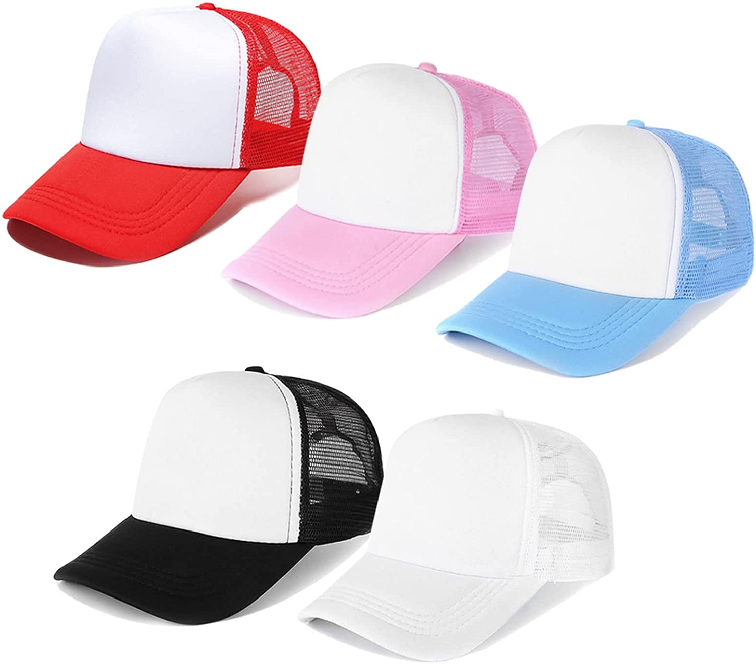 Unisex Sublimation Mesh Baseball Hat Adjustable Plain Blank Baseball ...
