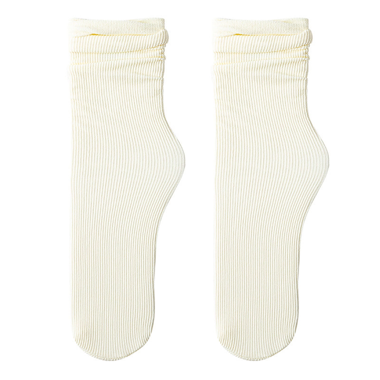 Unisex Summer Thin Crew Socks Ribbed Solid Color Breathable Mid Tube ...