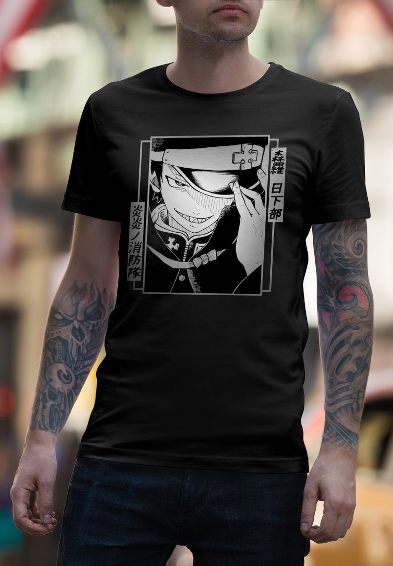 Unisex Tee, Fire Force Shirt, Shinra Kusakabe Shirt, Enen no Shouboutai ...