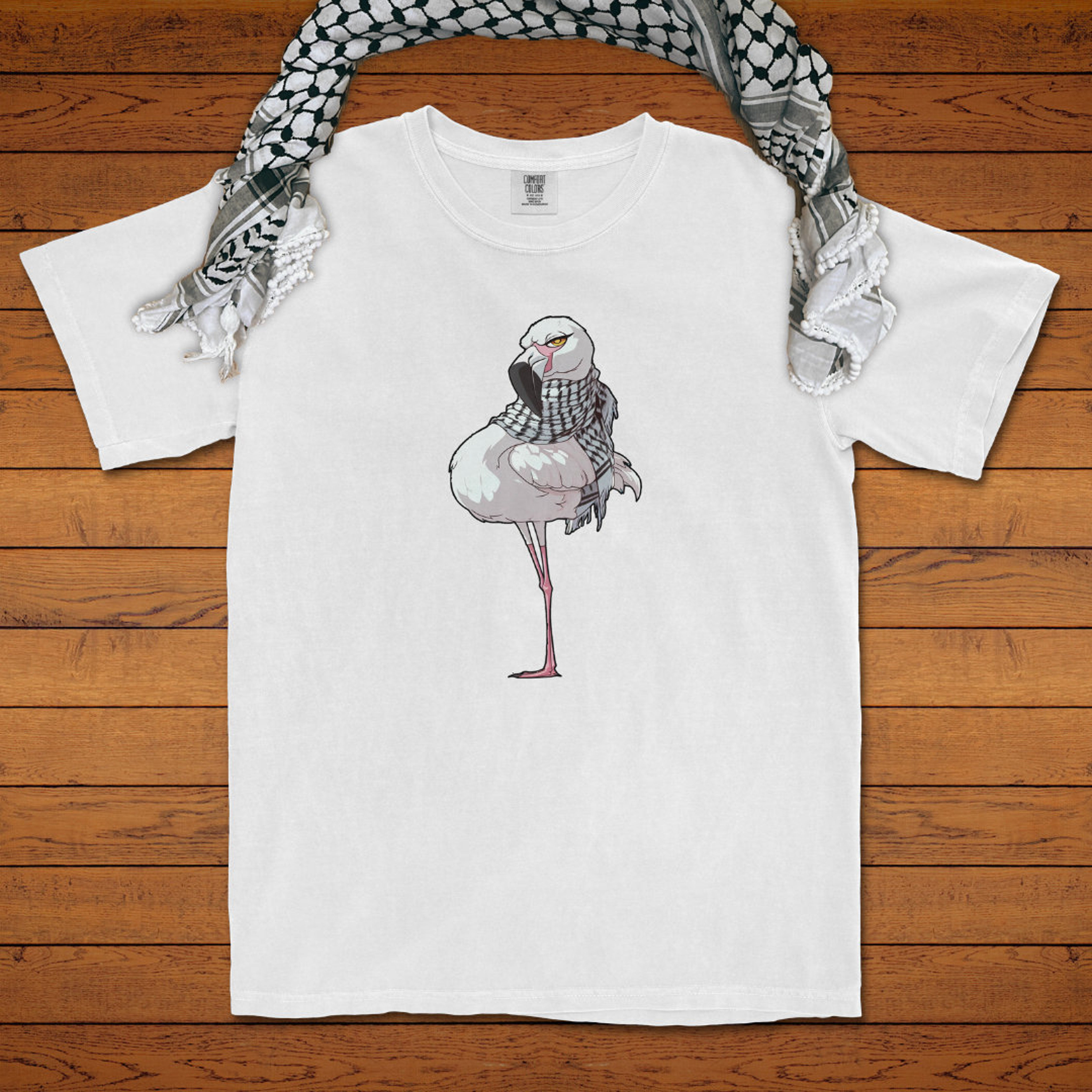 Unisex Tee, Flamingo in Kuffiya, keffiyeh, Cherry Flamingo T-Shirt ...