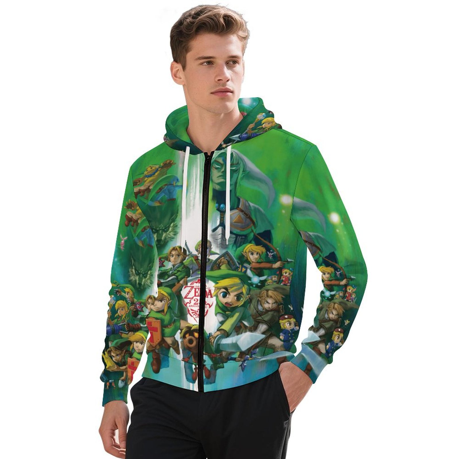 Unisex The Legend of Zelda Zip Up Hoodies 3D Printed Pullover Hooded ...