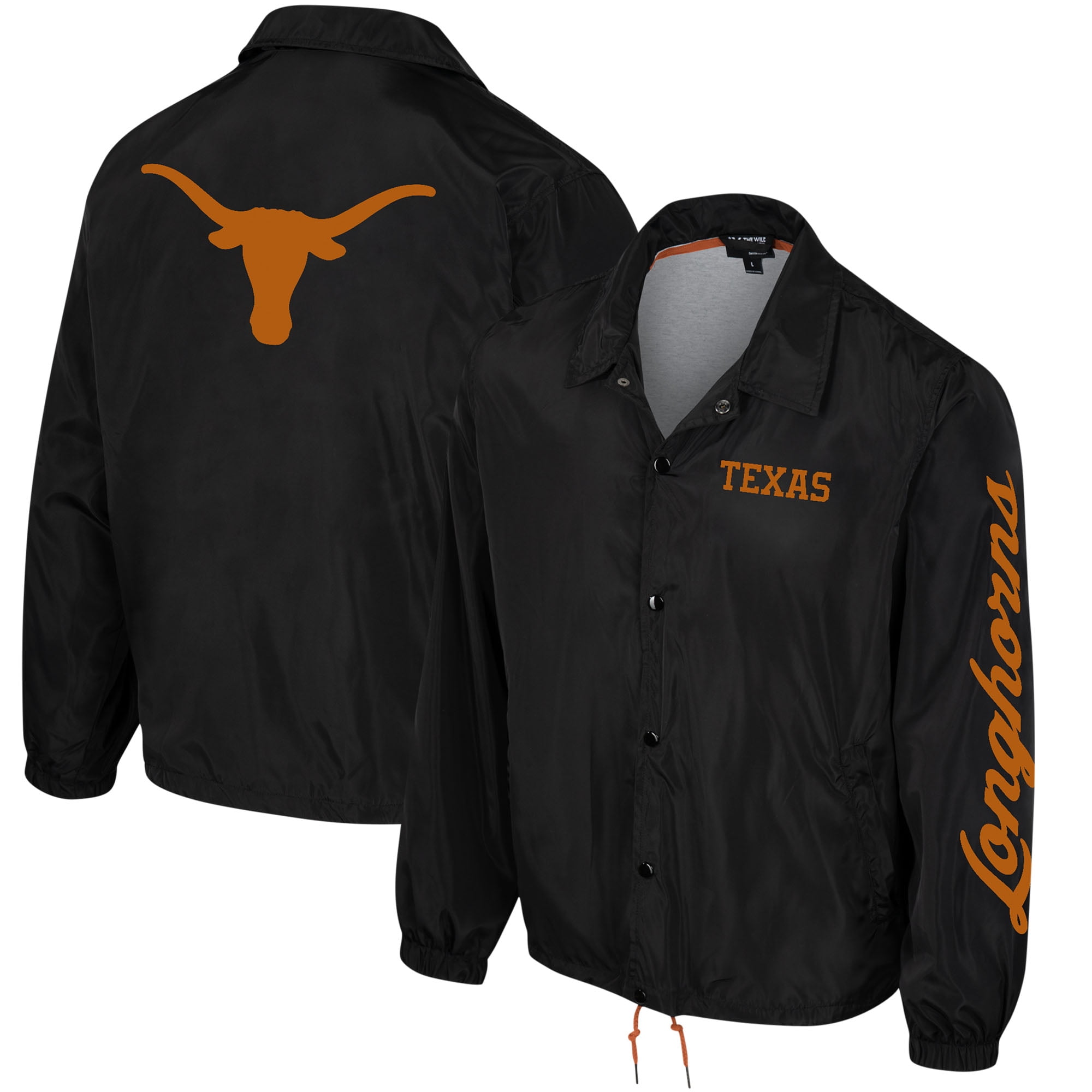 Unisex The Wild Collective Black Texas Longhorns Coaches Full-Snap ...