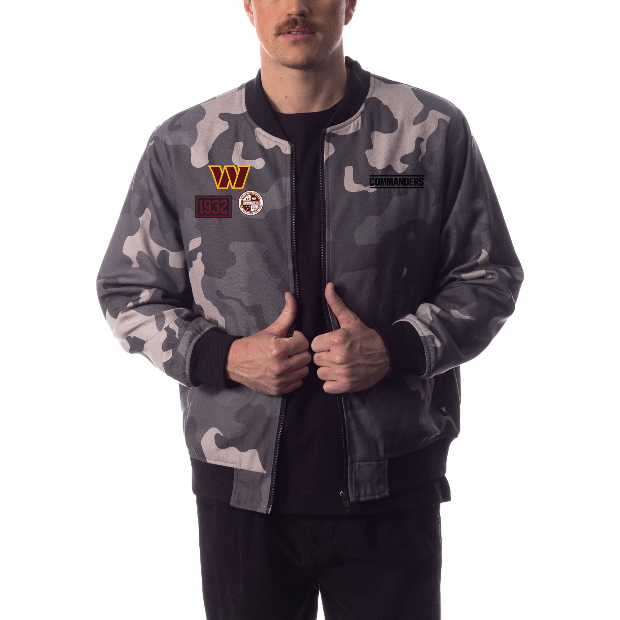 Unisex The Wild Collective Gray Washington Commanders Camo Bomber ...