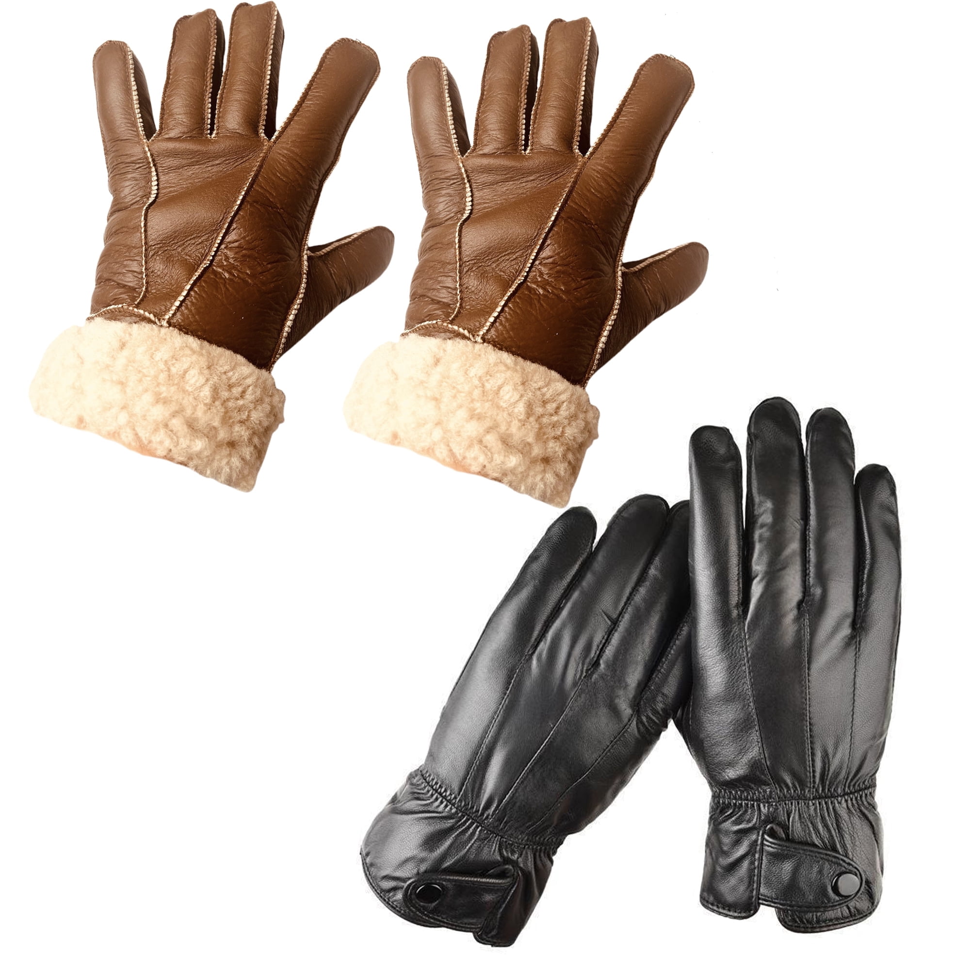 Unisex Thick Sheepskin Gloves by 108craftsmen, Fur Thermal Insulation ...